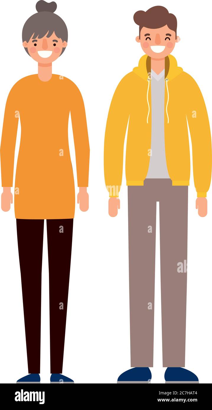 Woman and man cartoons couple smiling design, Person people and human ...