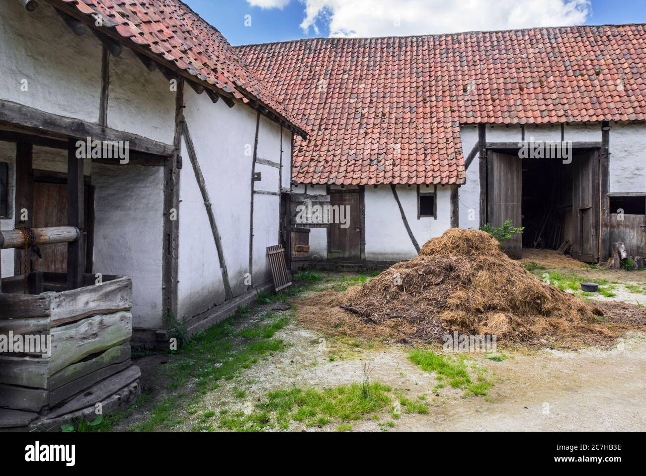 Dunghill / dungheap at the inner courtyard of traditional Flemish 18th ...