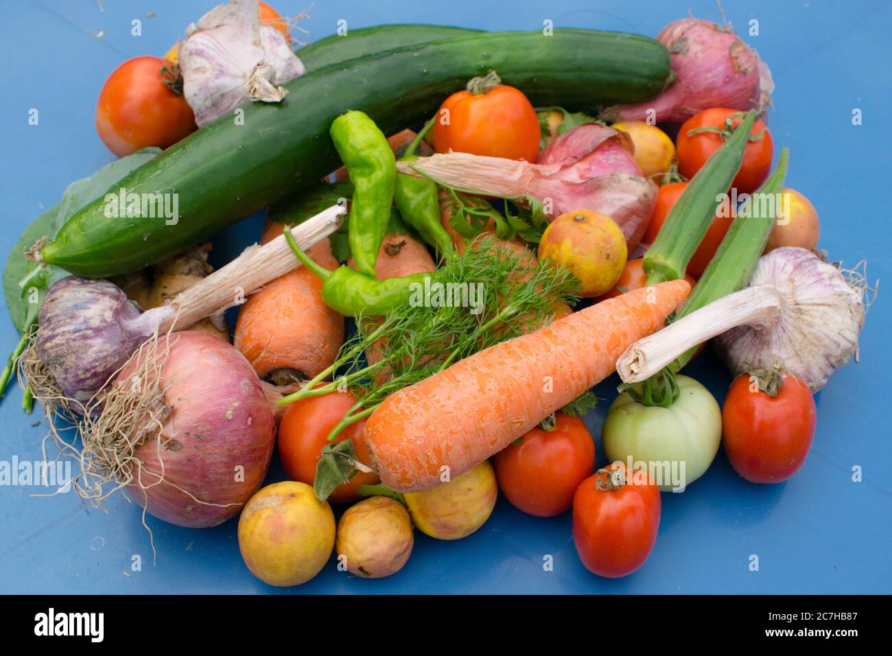 Raw vegetables and fruits background.Healthy organic food concept Stock ...