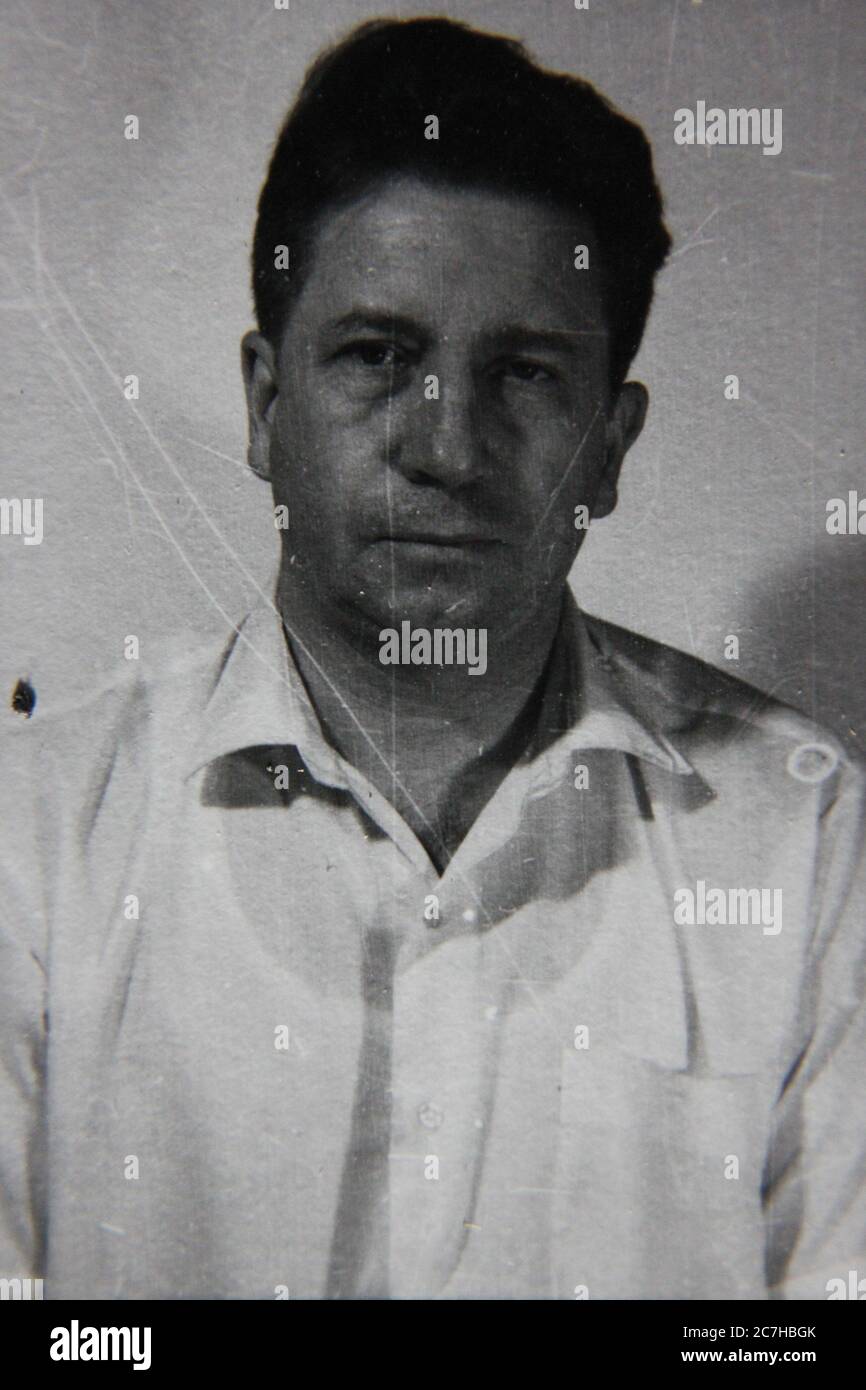 Fine 70s vintage black and white lifestyle photography of an adult man ...