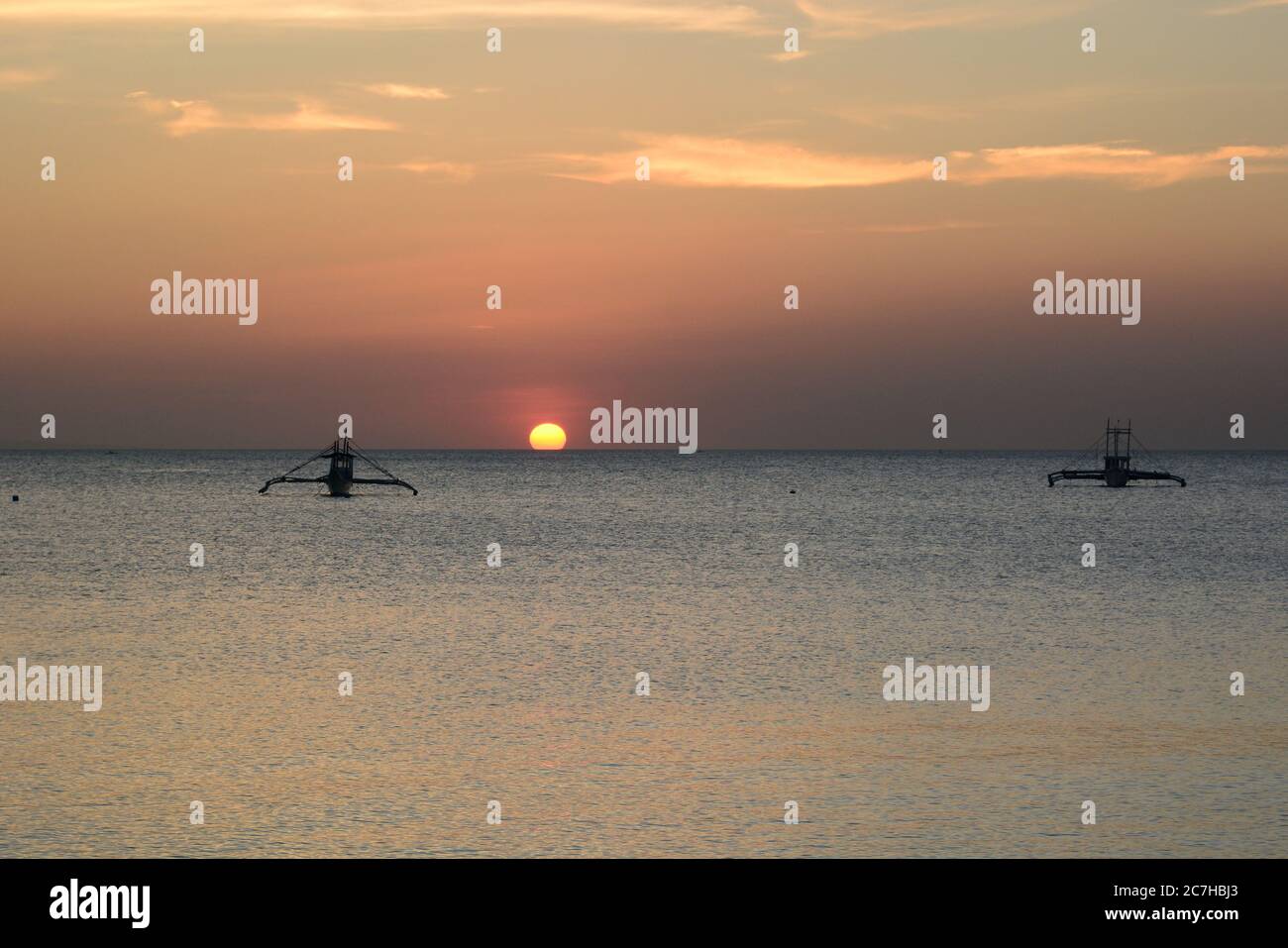 Sunset on White Beach. Boracay. Aklan. Western Visayas. Philippines ...