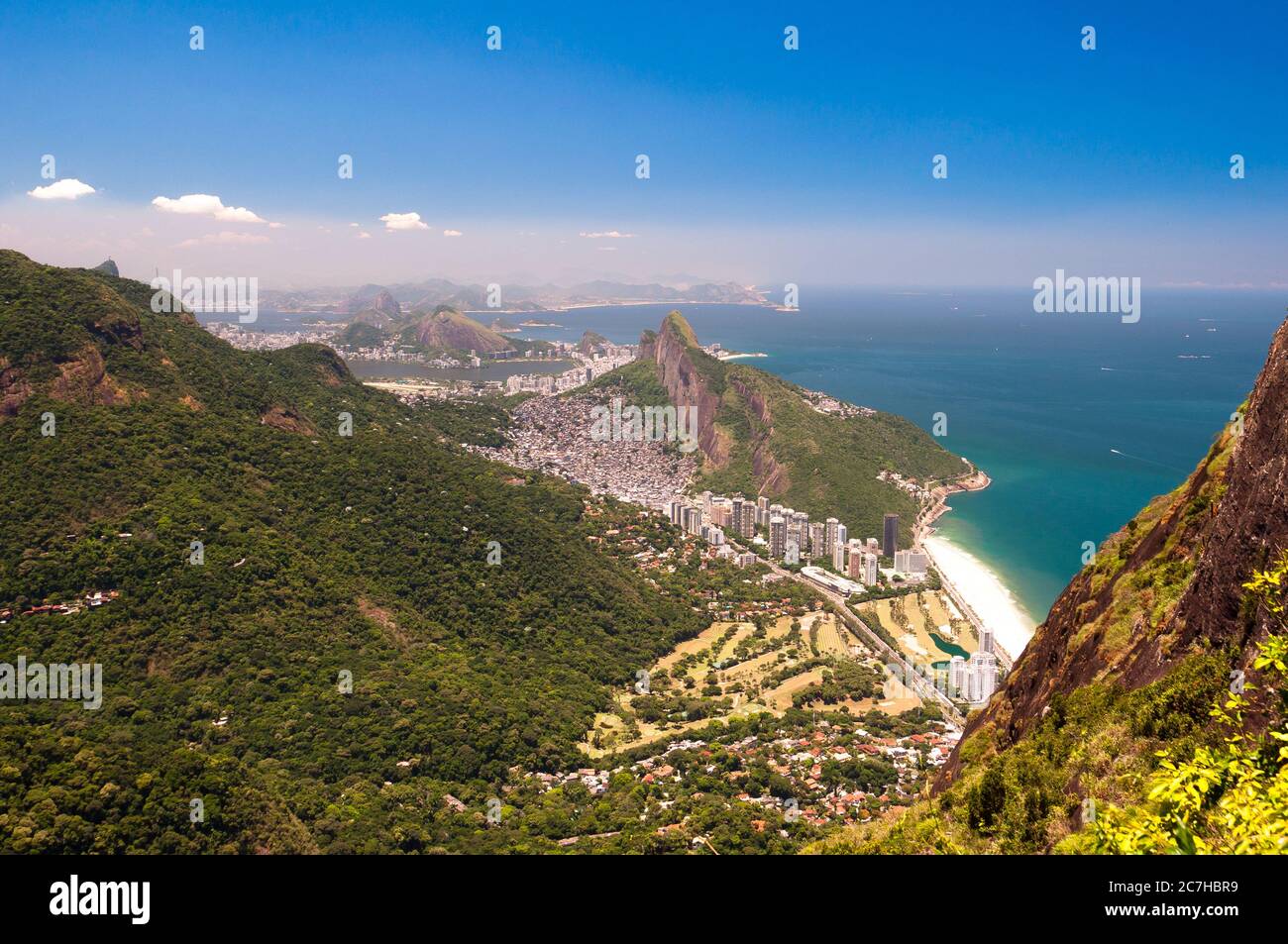 Rio de Janeiro Aerial View with Ocean, Mountains, Urban Areas Stock ...