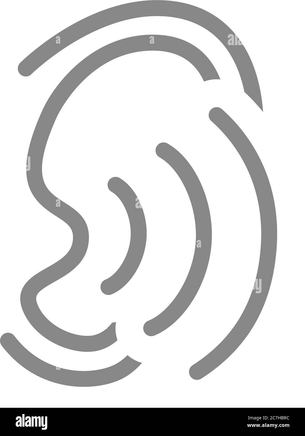Ear with sound waves line icon. Hearing, Misophonia, deafness symbol ...