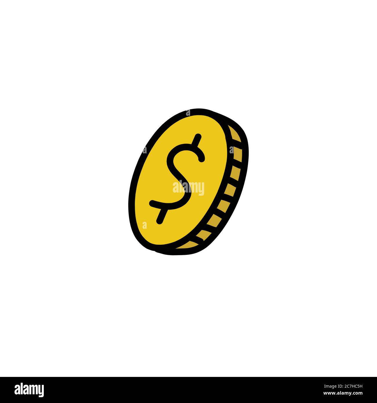 coin doodle icon, vector illustration Stock Vector Image & Art - Alamy
