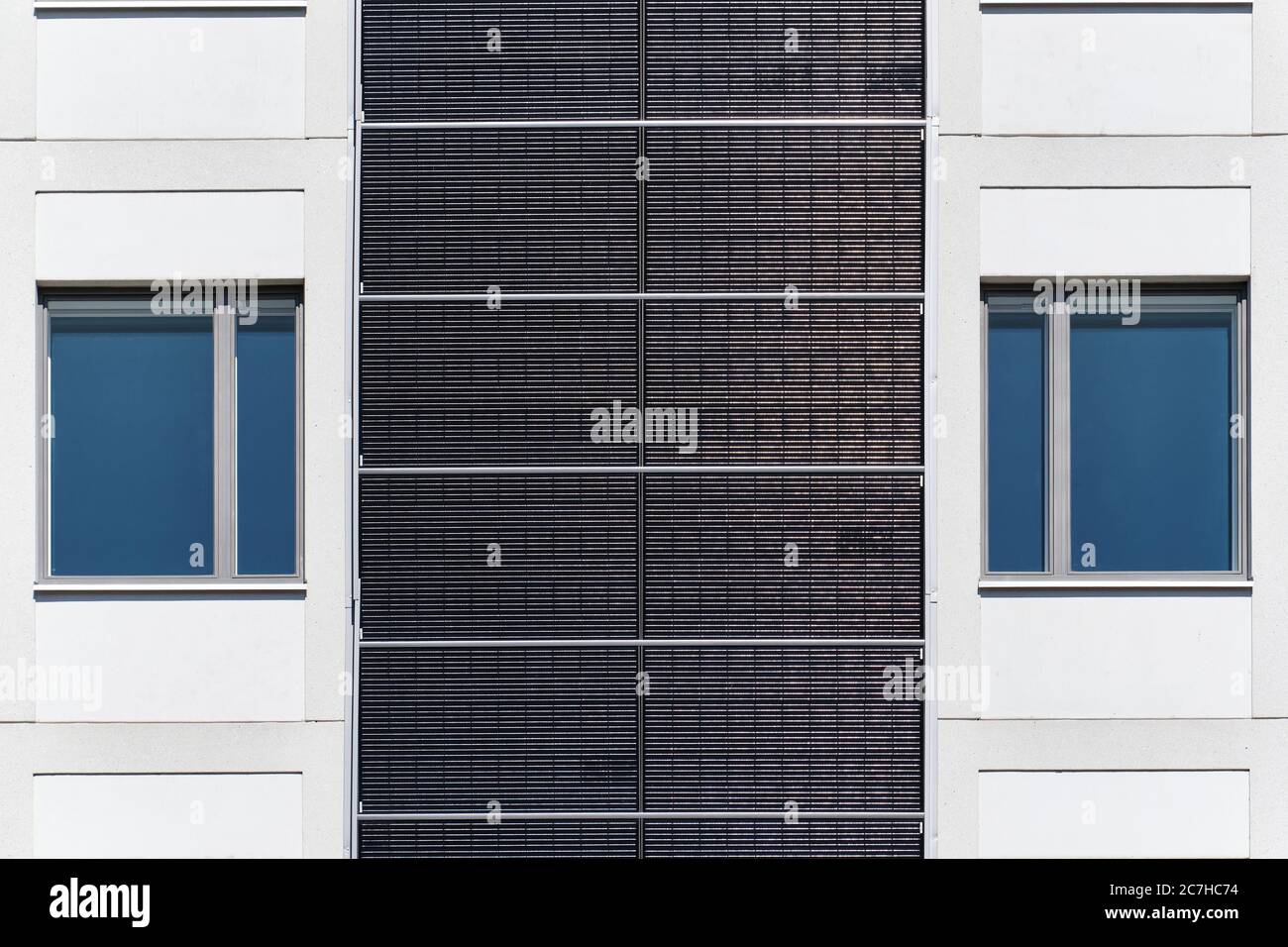 Solar panels on the facade of a residential building in Finland Stock ...