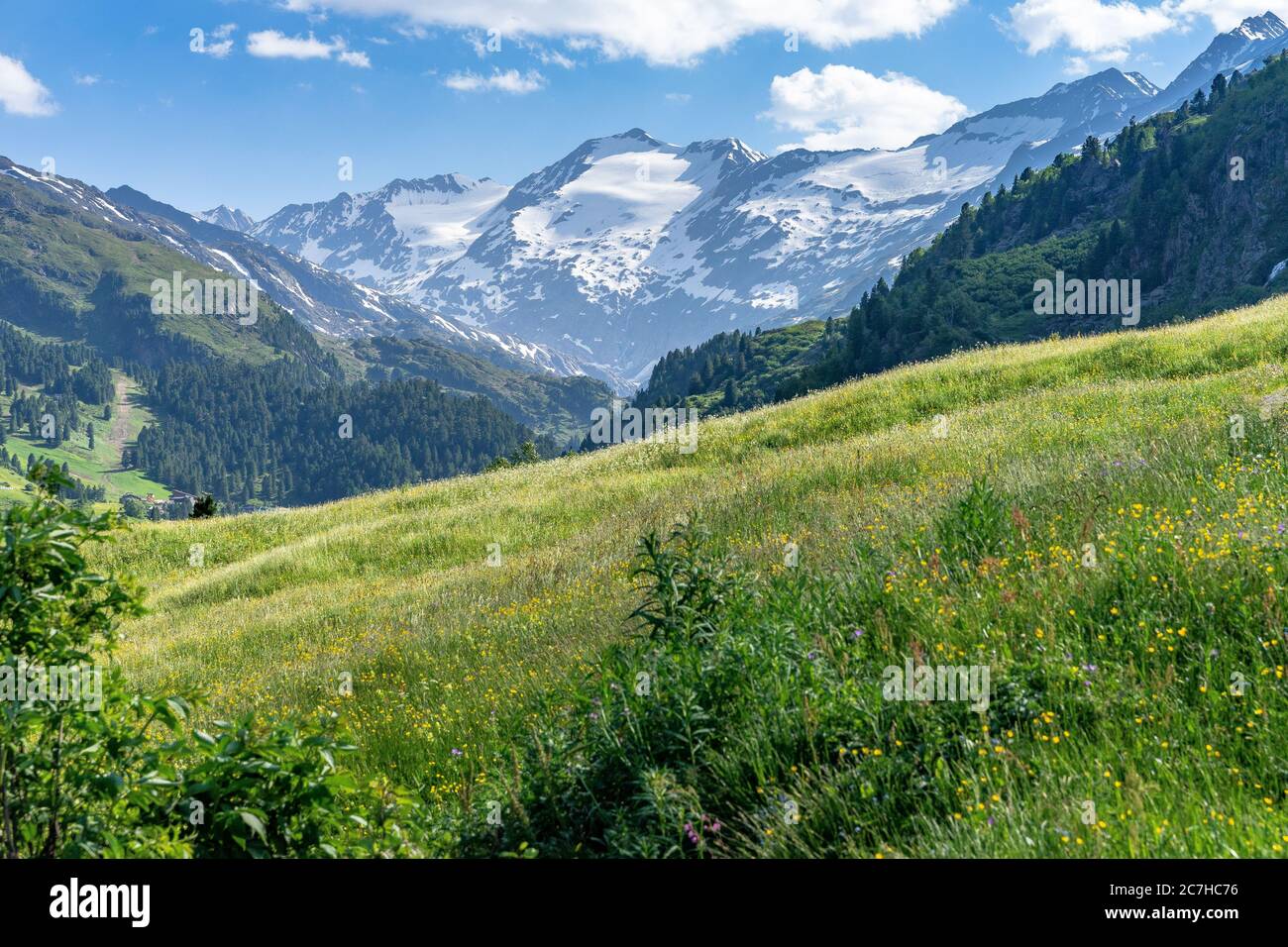 Europe, Austria, Tyrol, Ötztal Alps, Ötztal, view over a mountain ...
