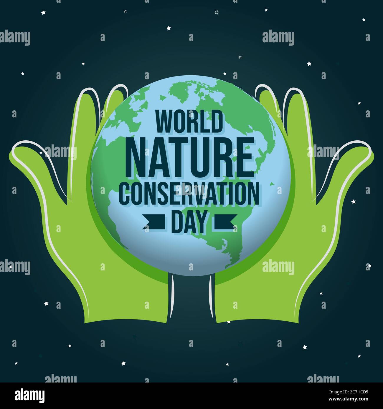World Nature Conservation Day, 28 July, space background with Earth in ...