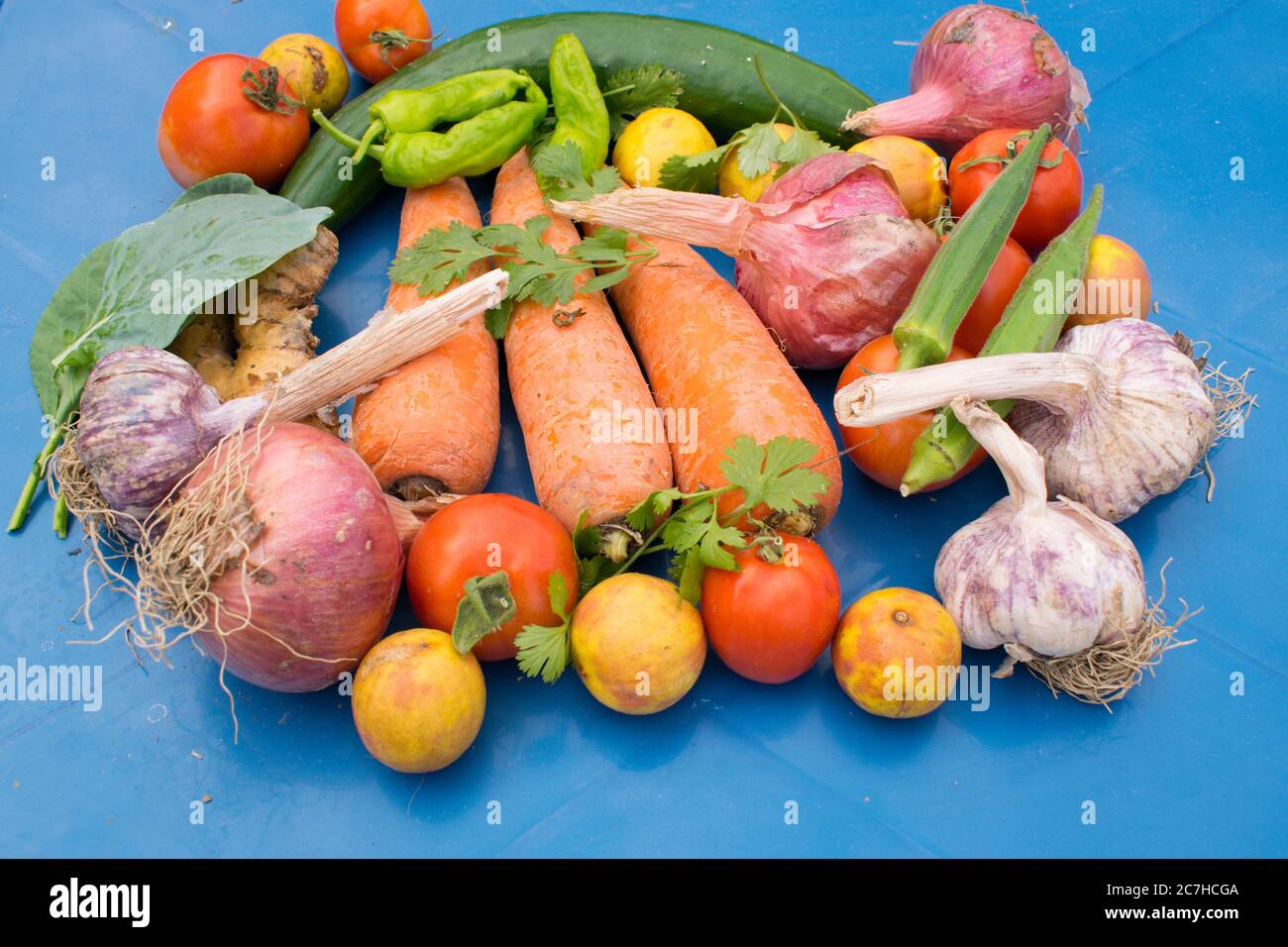 Raw vegetables and fruits background.Healthy organic food concept Stock ...
