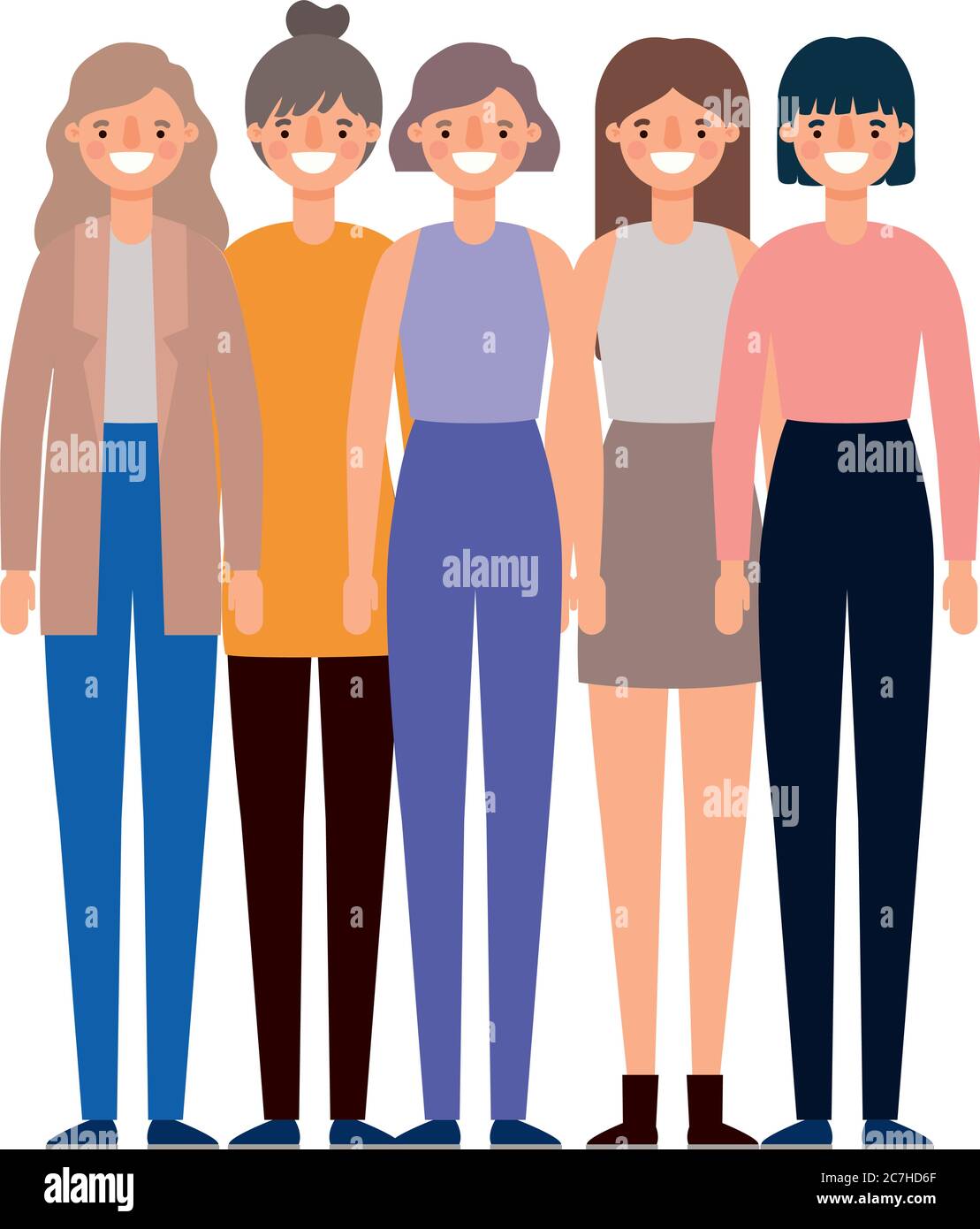 women avatars cartoons smiling design, Woman girl female person and ...