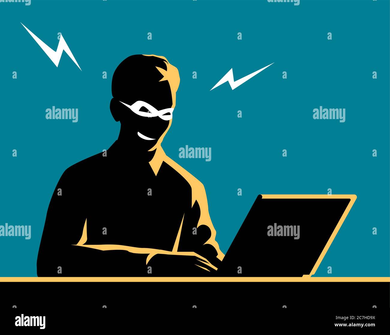 Computer hacker silhouette Stock Vector Images - Alamy