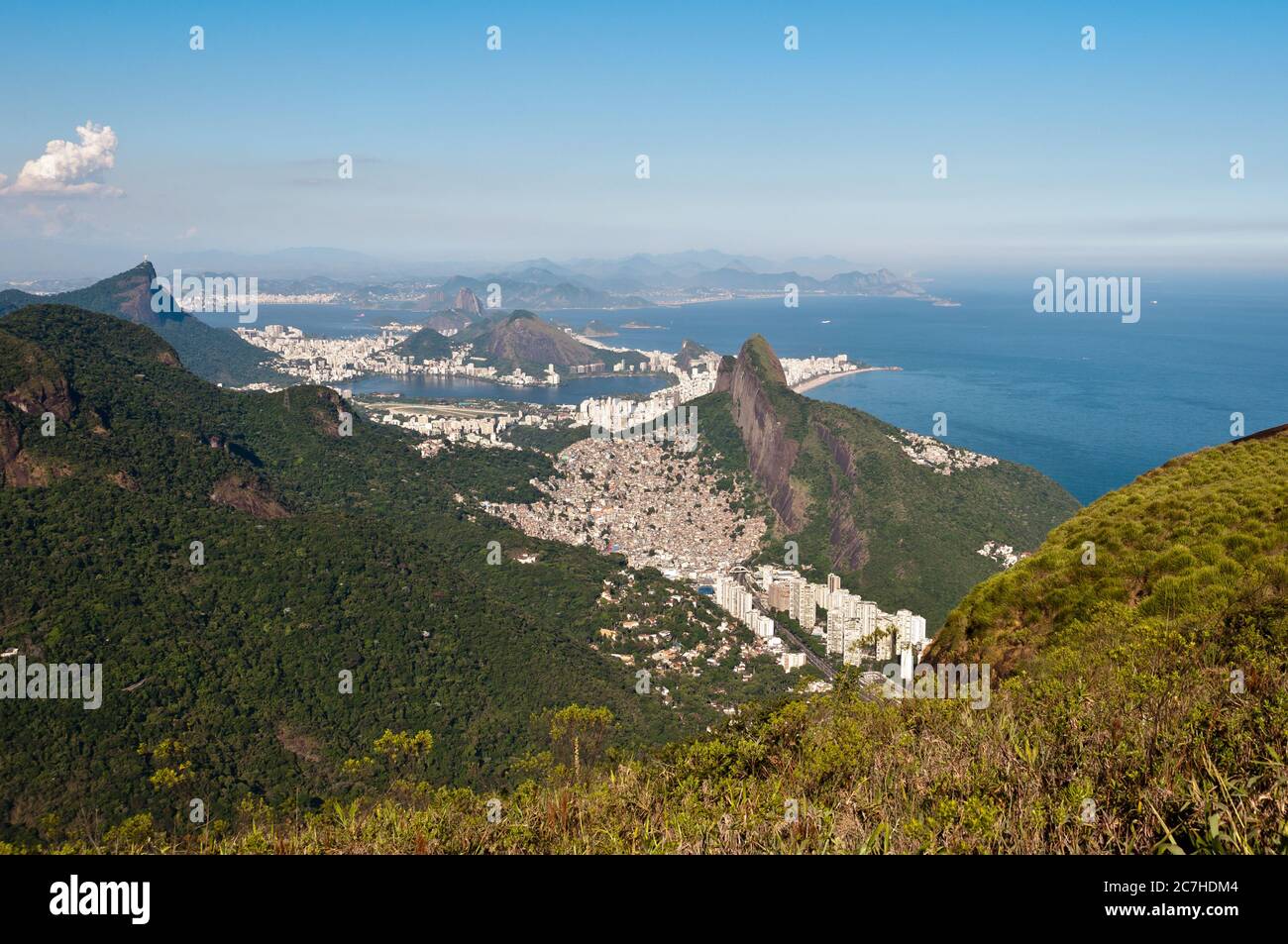 Rio de Janeiro Aerial View with Ocean, Mountains, Urban Areas Stock ...