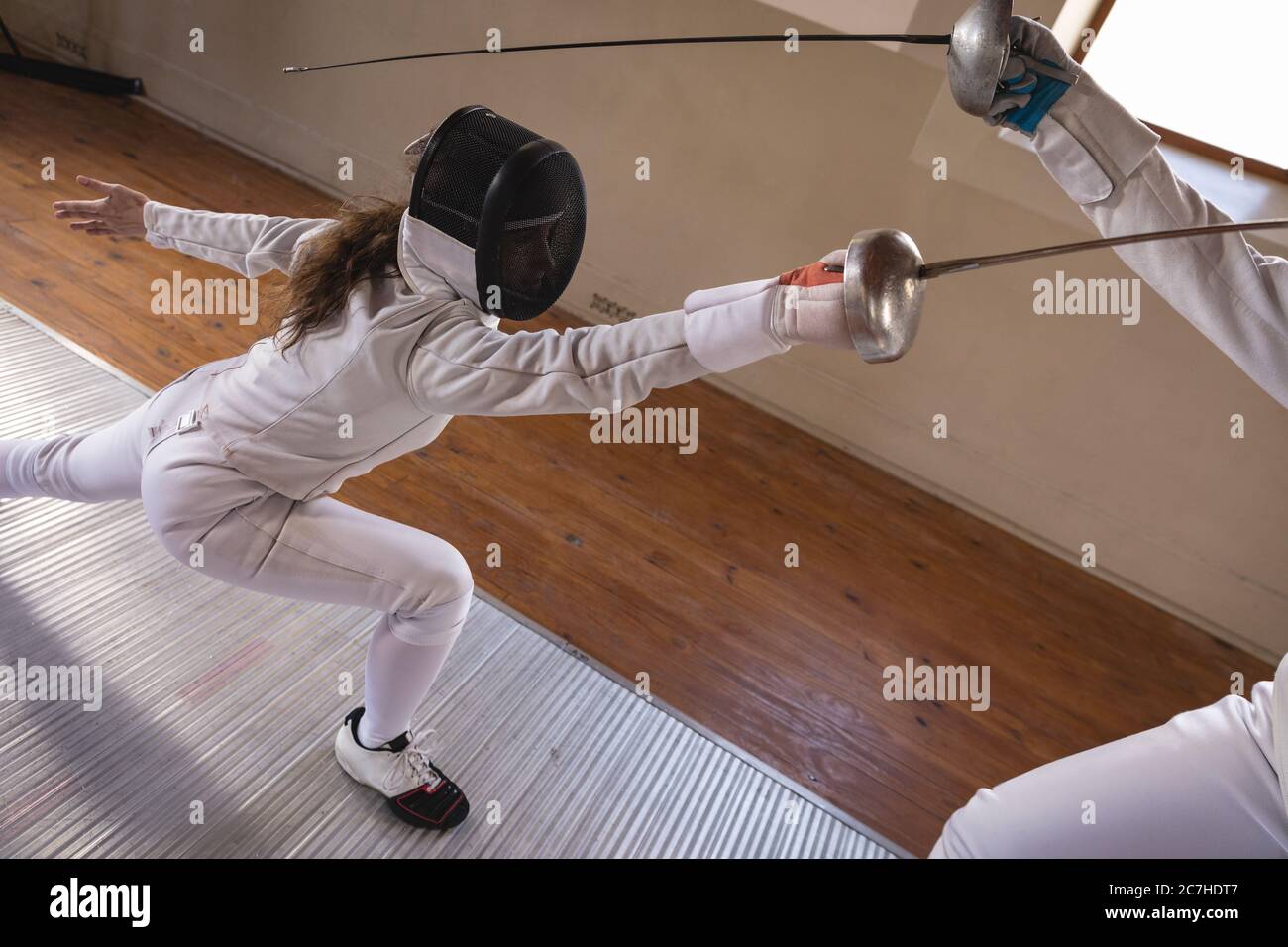 Two young fencers fighting hi-res stock photography and images - Alamy