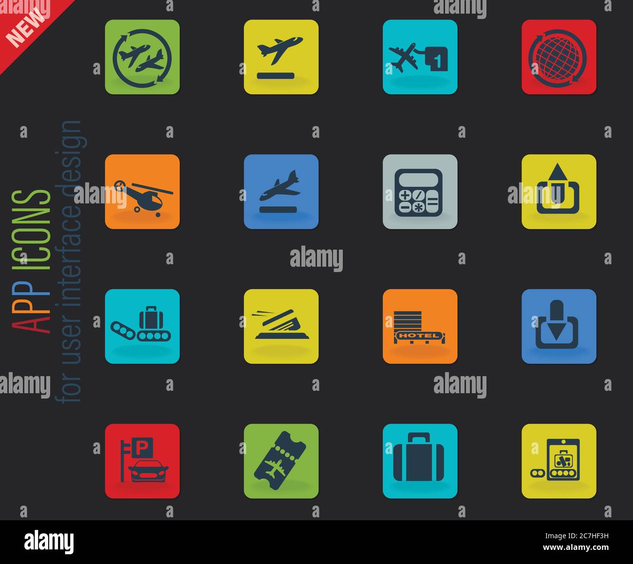 Airport icon set Stock Vector Image & Art - Alamy