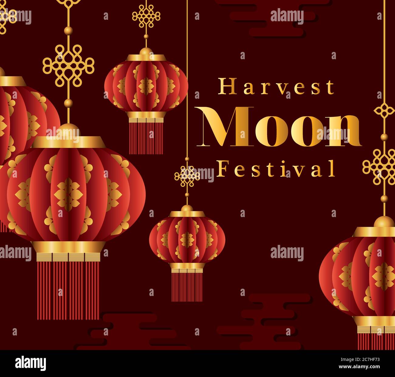 Mid autumn festival lanterns moon Stock Vector Images - Alamy