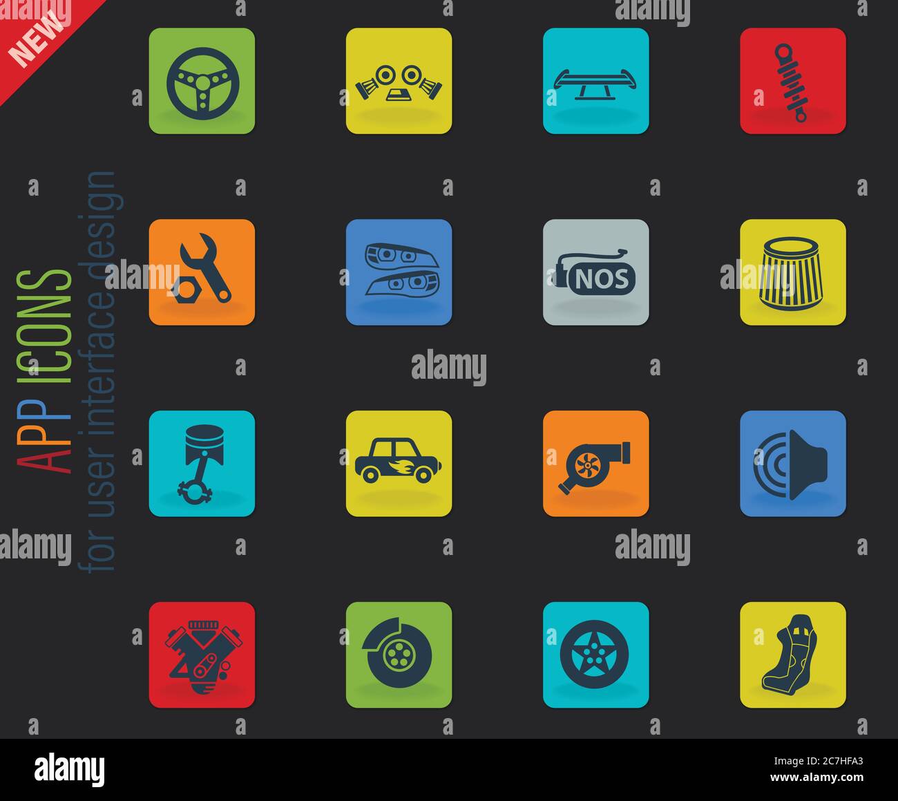 auto tuning icon set Stock Vector Image & Art - Alamy