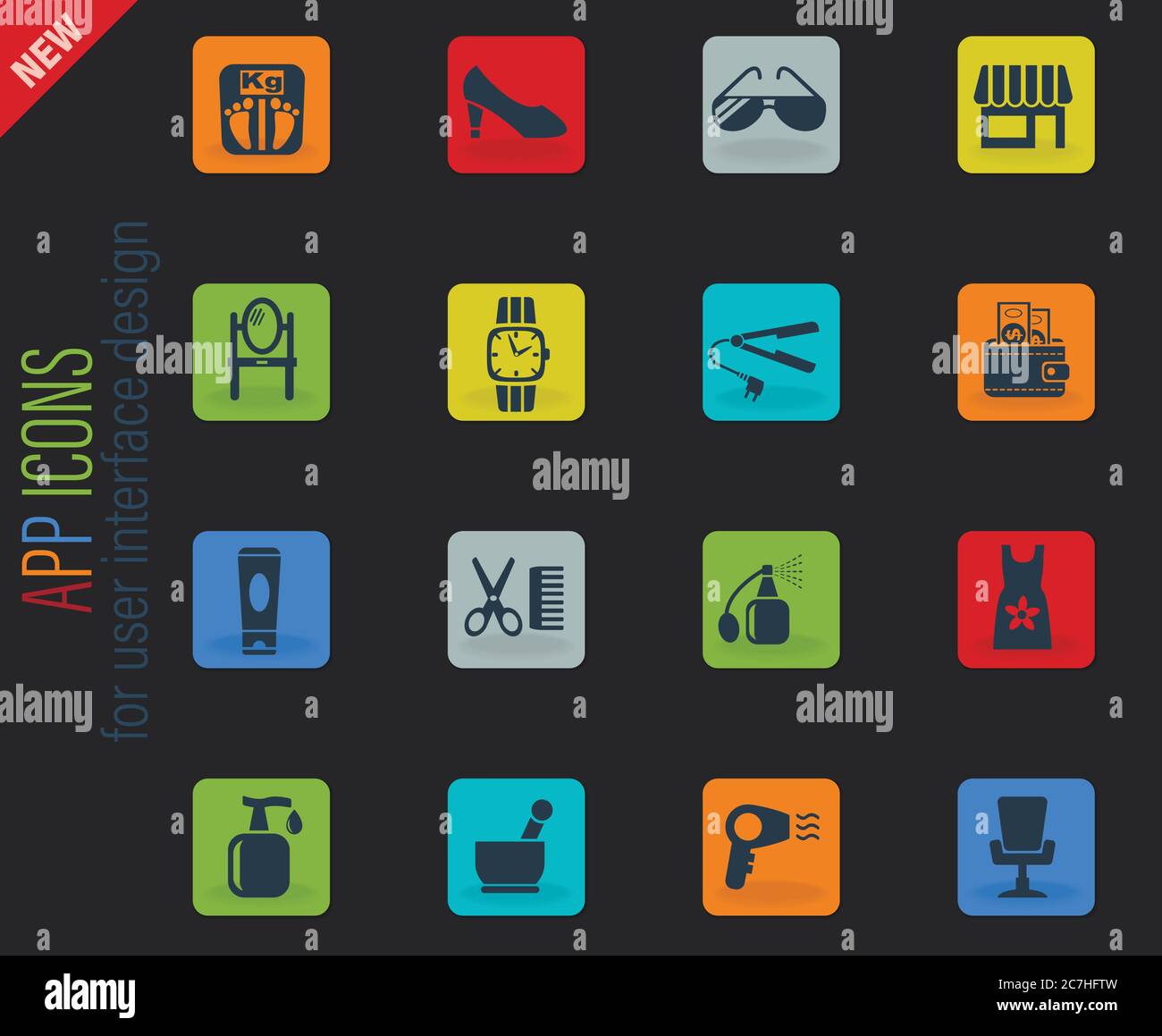 beauty salon icon set Stock Vector Image & Art - Alamy