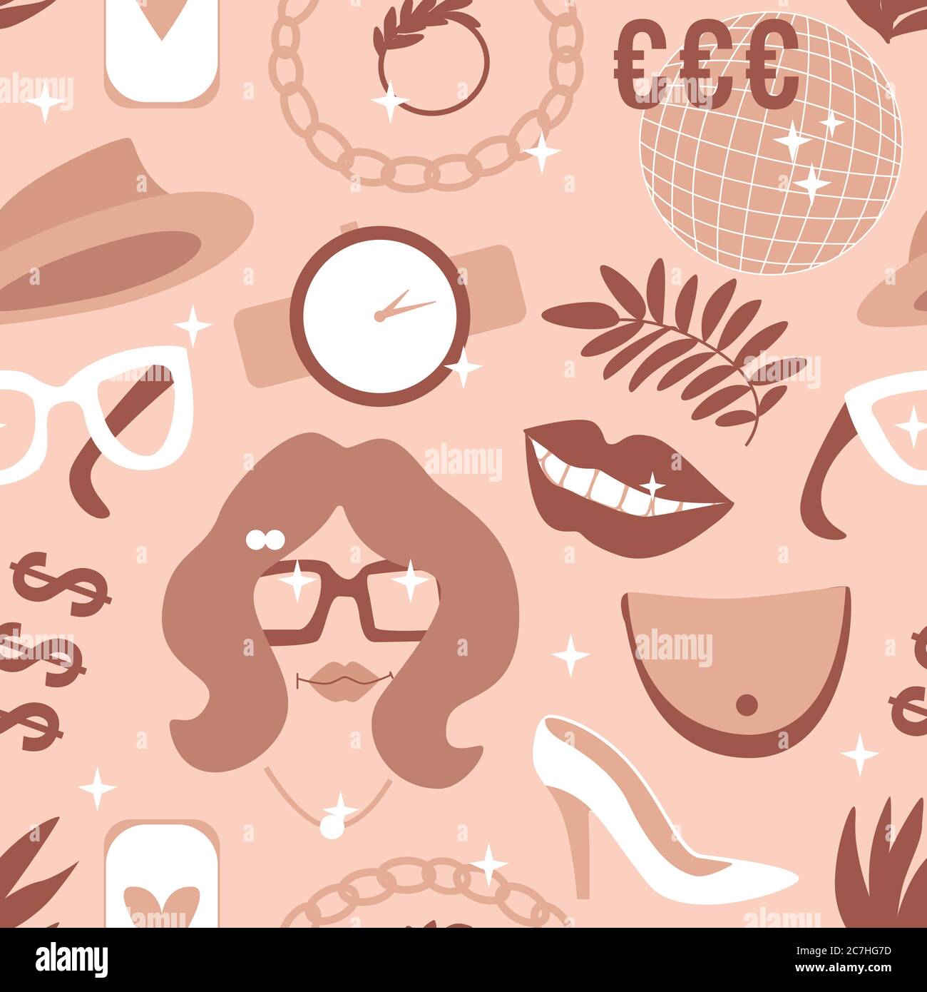 Woman style Seamless pattern. Vector illustration for surface design ...