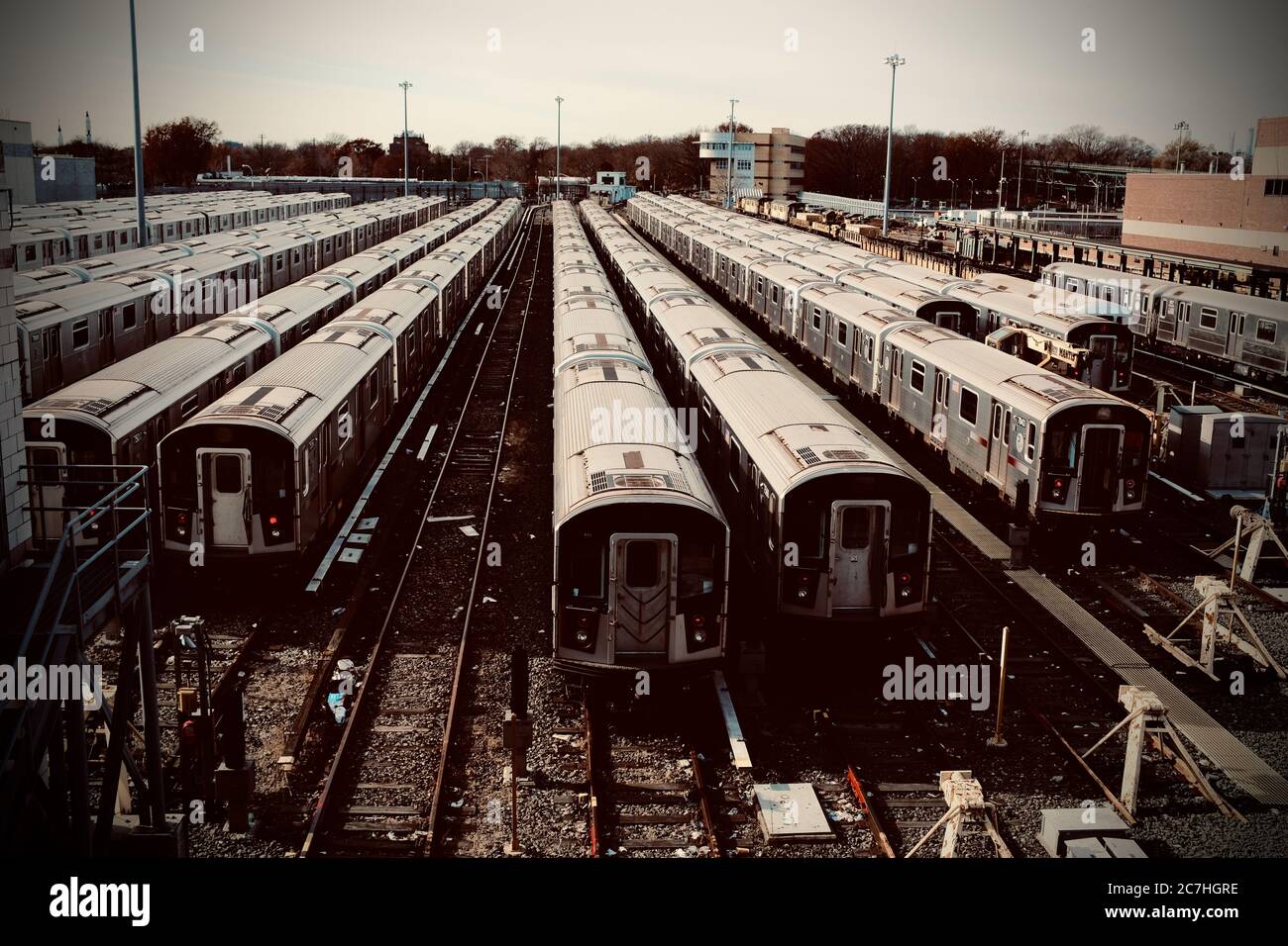 High angle shot of the train station at daytime Stock Photo - Alamy