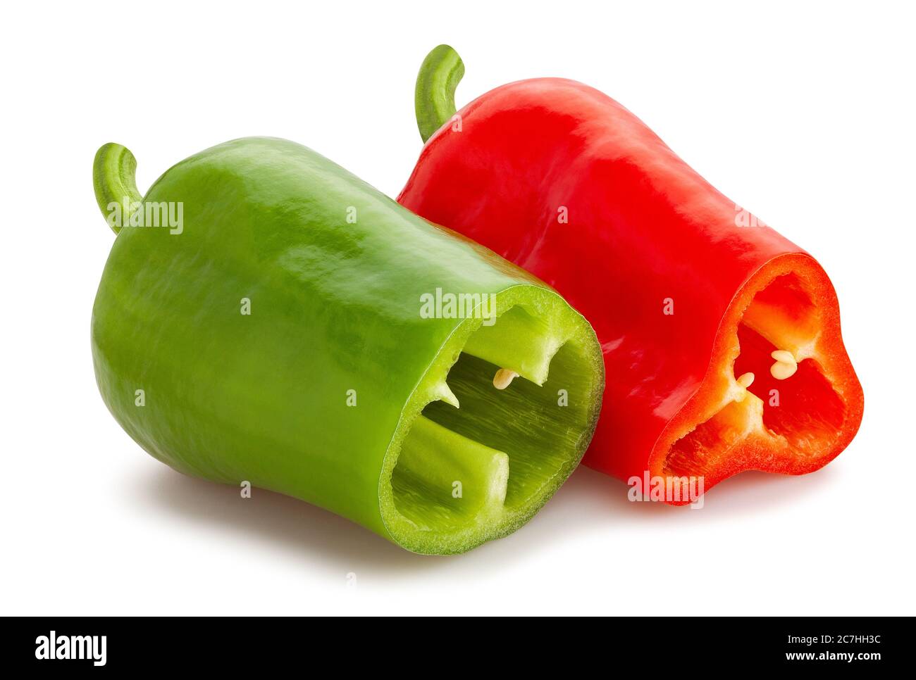 sliced long pepper path isolated on white Stock Photo - Alamy