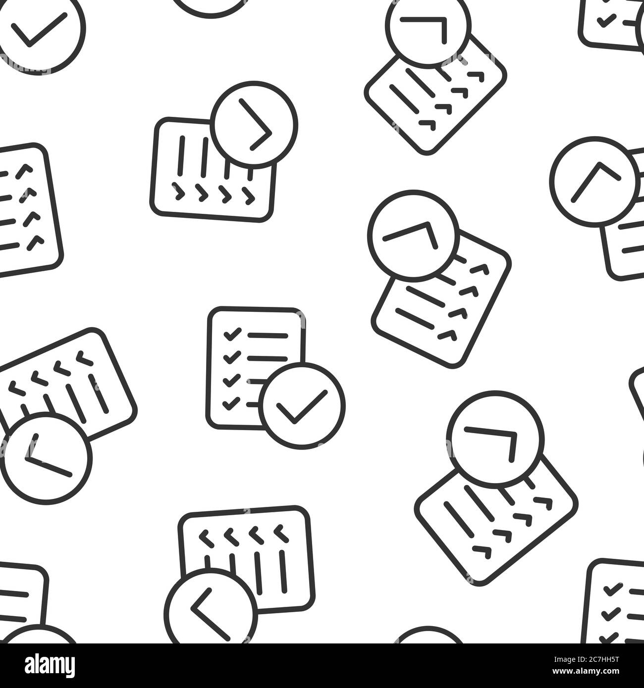 Document checklist icon in flat style. Report vector illustration on ...