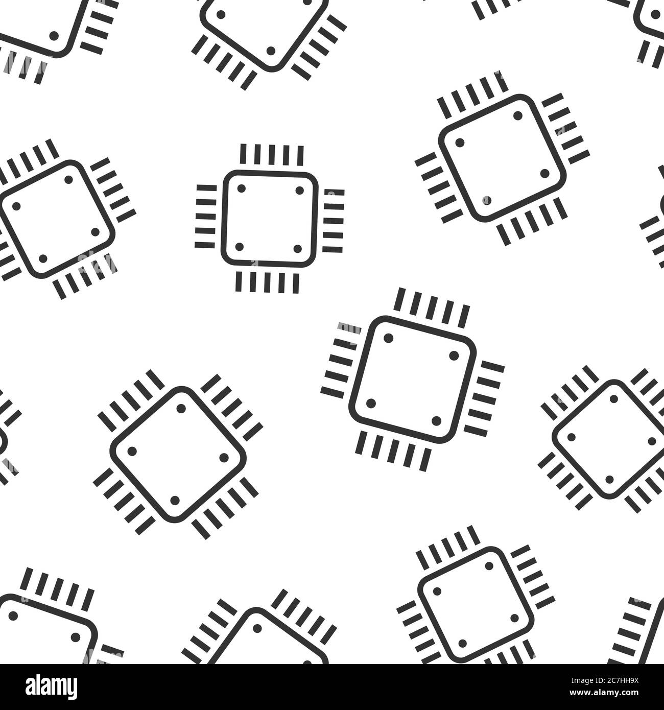 Computer cpu icon in flat style. Circuit board vector illustration on ...