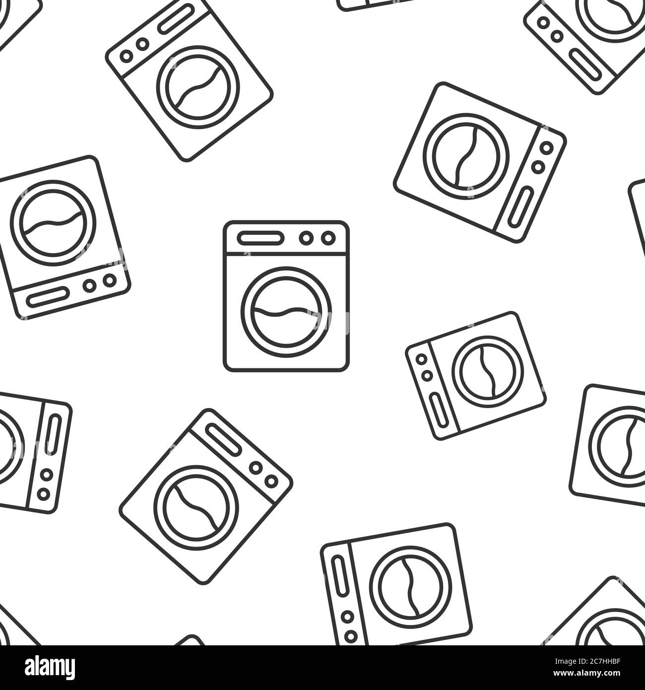 Washing machine icon in flat style. Washer vector illustration on white ...