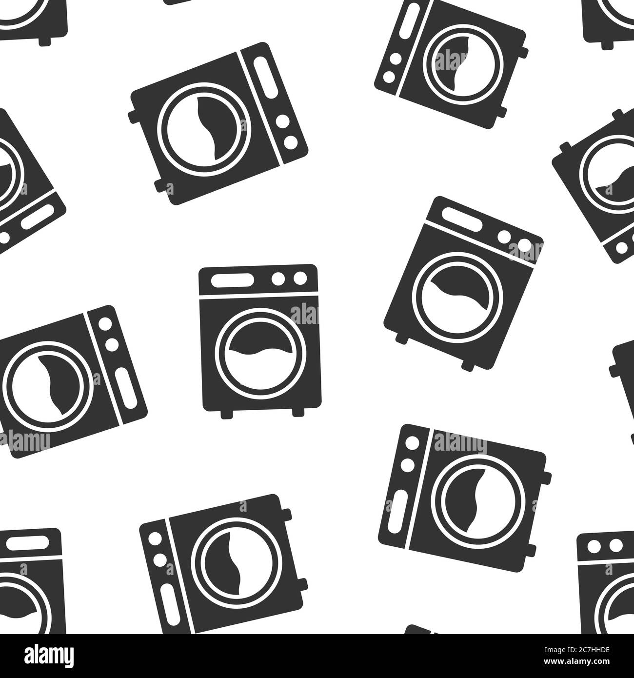 Washing machine icon in flat style. Washer vector illustration on white ...