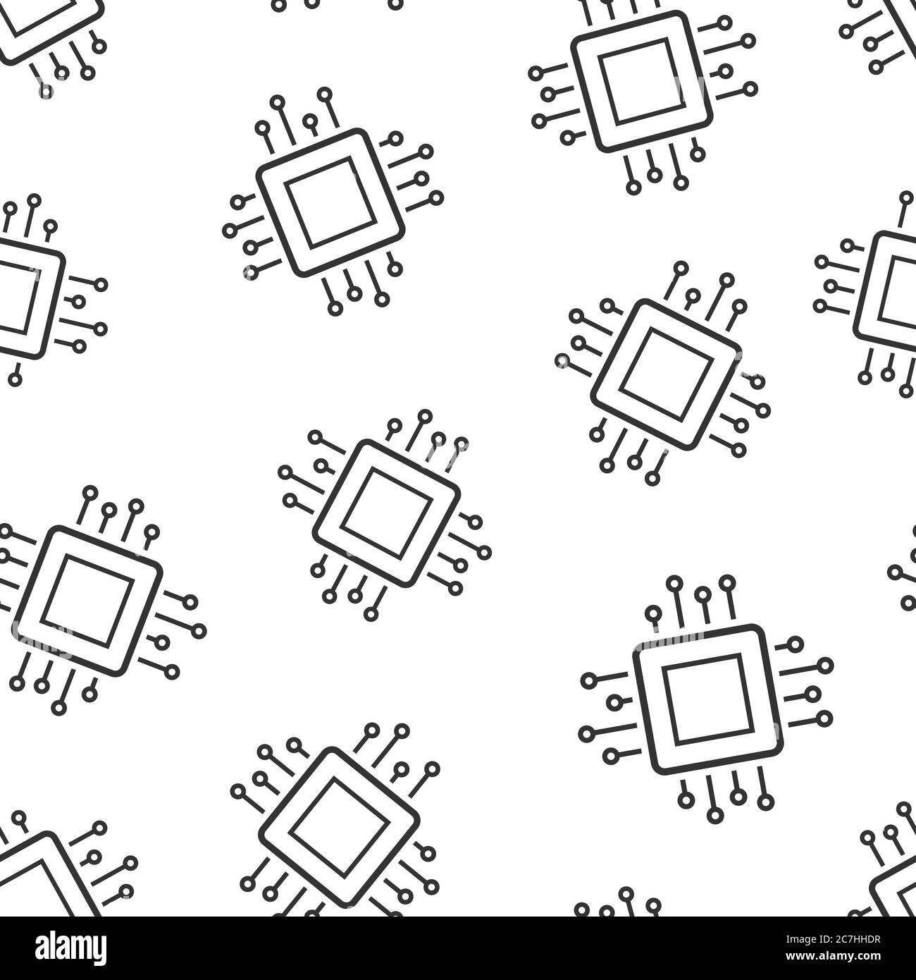 Computer cpu icon in flat style. Circuit board vector illustration on ...