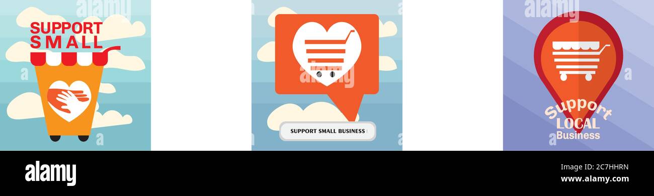 Support local shop small. Local market - Vector Stock Vector Image ...
