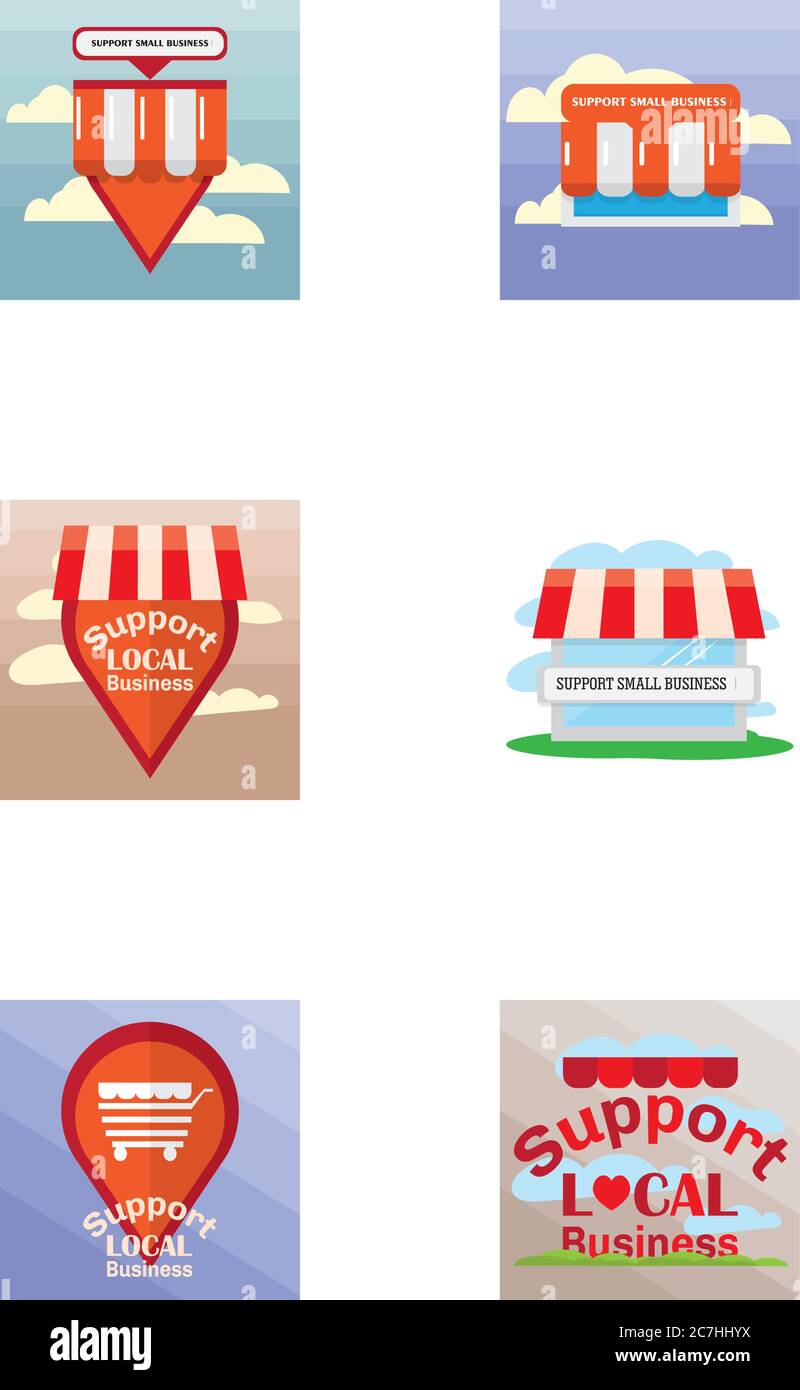 Support local shop small. Local market - Vector Stock Vector Image ...