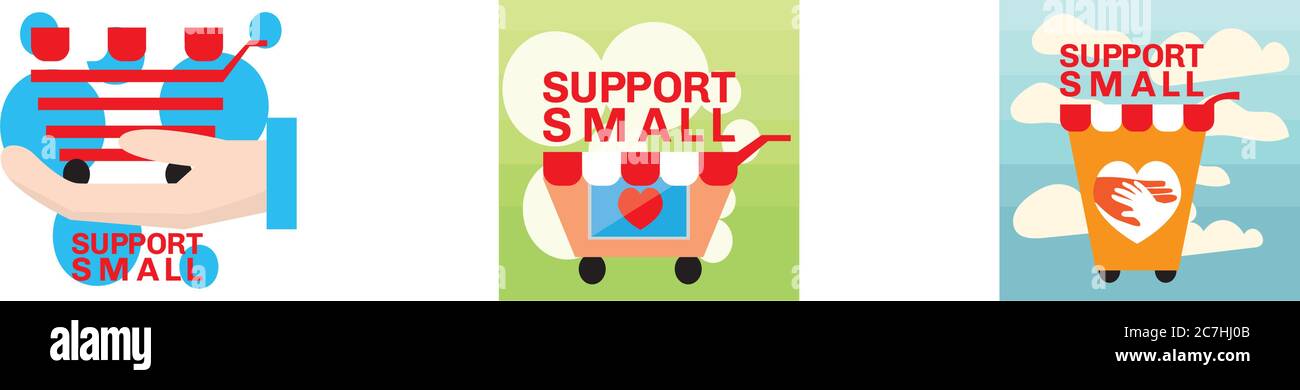 Support local shop small. Local market - Vector Stock Vector Image ...