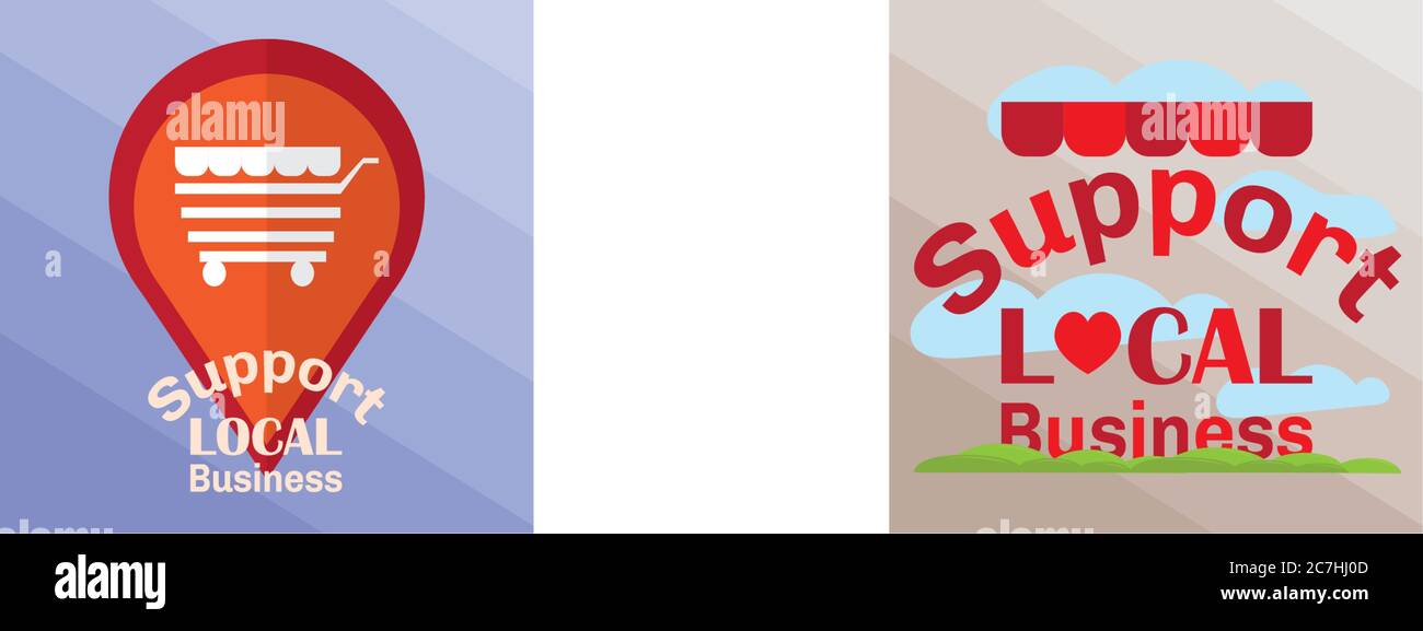 Support local shop small. Local market - Vector Stock Vector Image ...