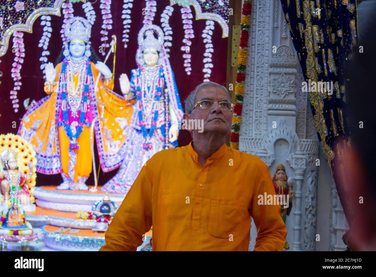 Mathura, India - April 11, 2014: Interior of Prem Mandir (Love Temple ...