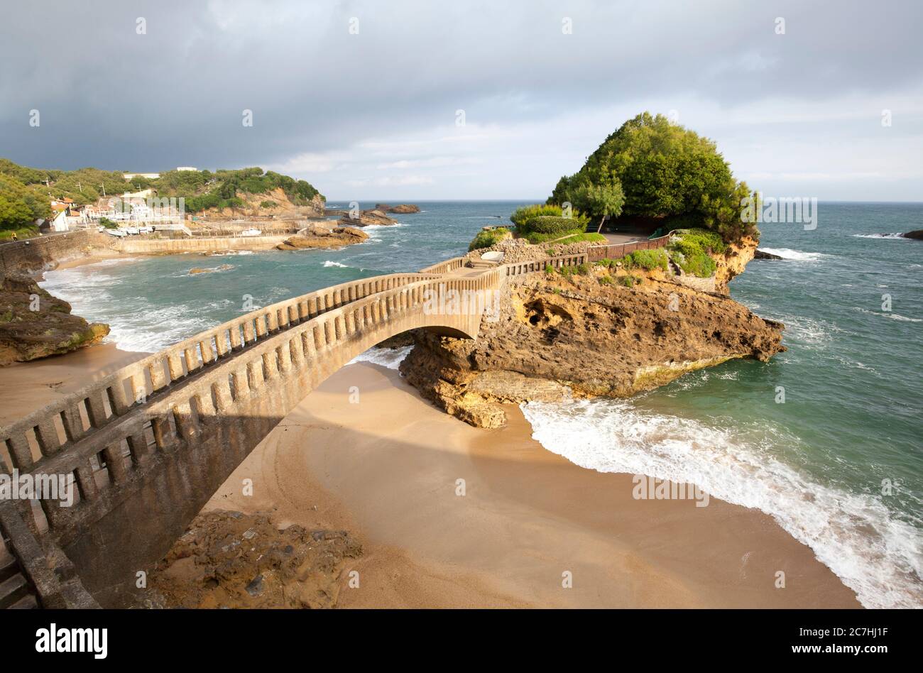 Small town beach, Biarritz Stock Photo - Alamy