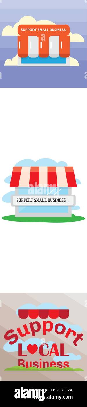 Support local shop small. Local market - Vector Stock Vector Image ...