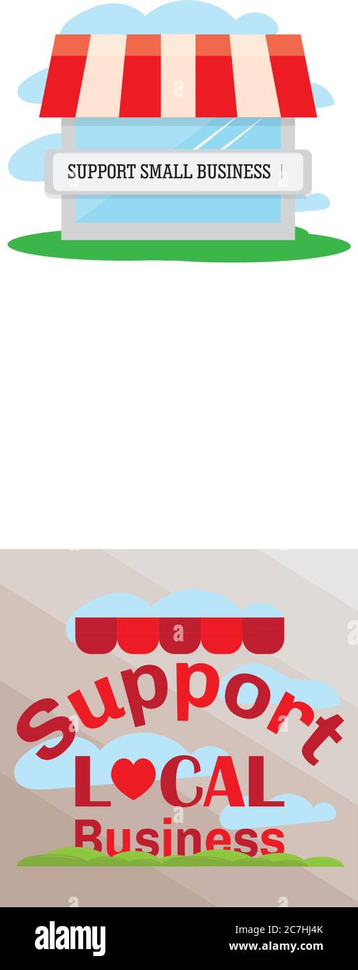 Support local shop small. Local market - Vector Stock Vector Image ...