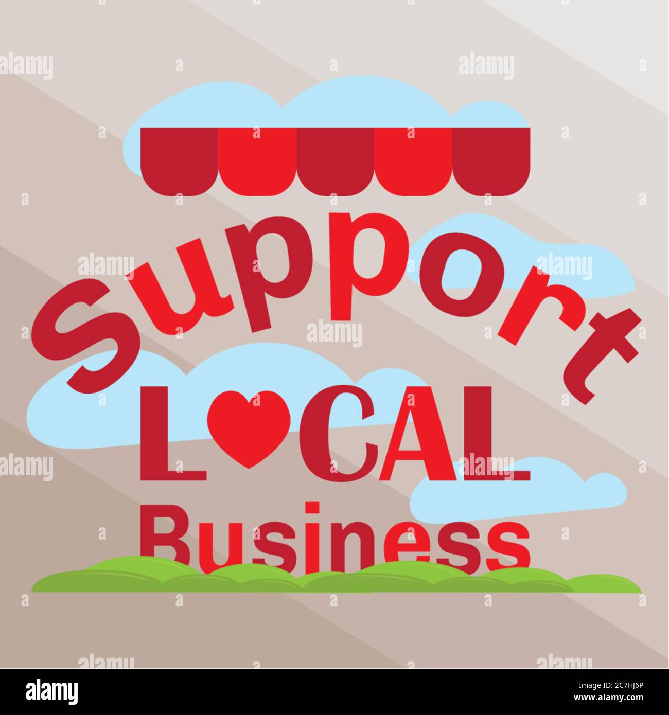 Support local shop small. Local market - Vector Stock Vector Image ...