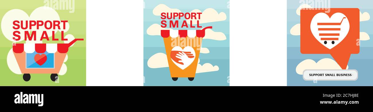 Support local shop small. Local market - Vector Stock Vector Image ...