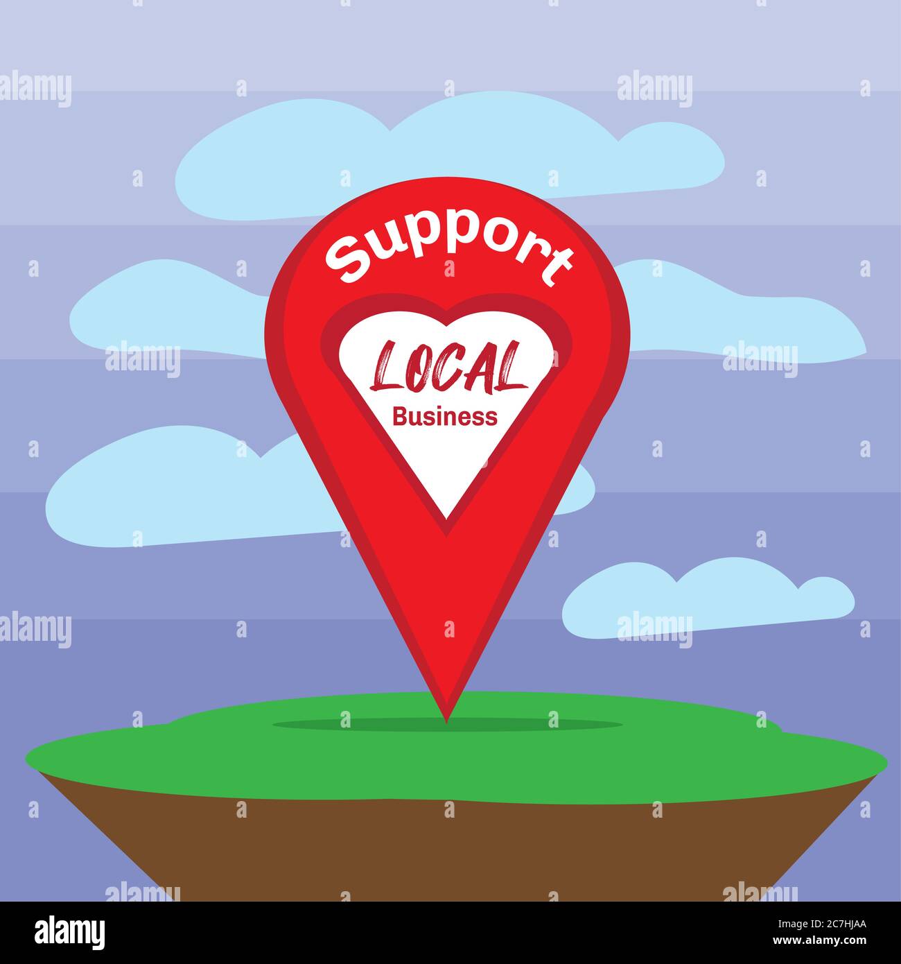 Support local shop small. Local market - Vector Stock Vector Image ...