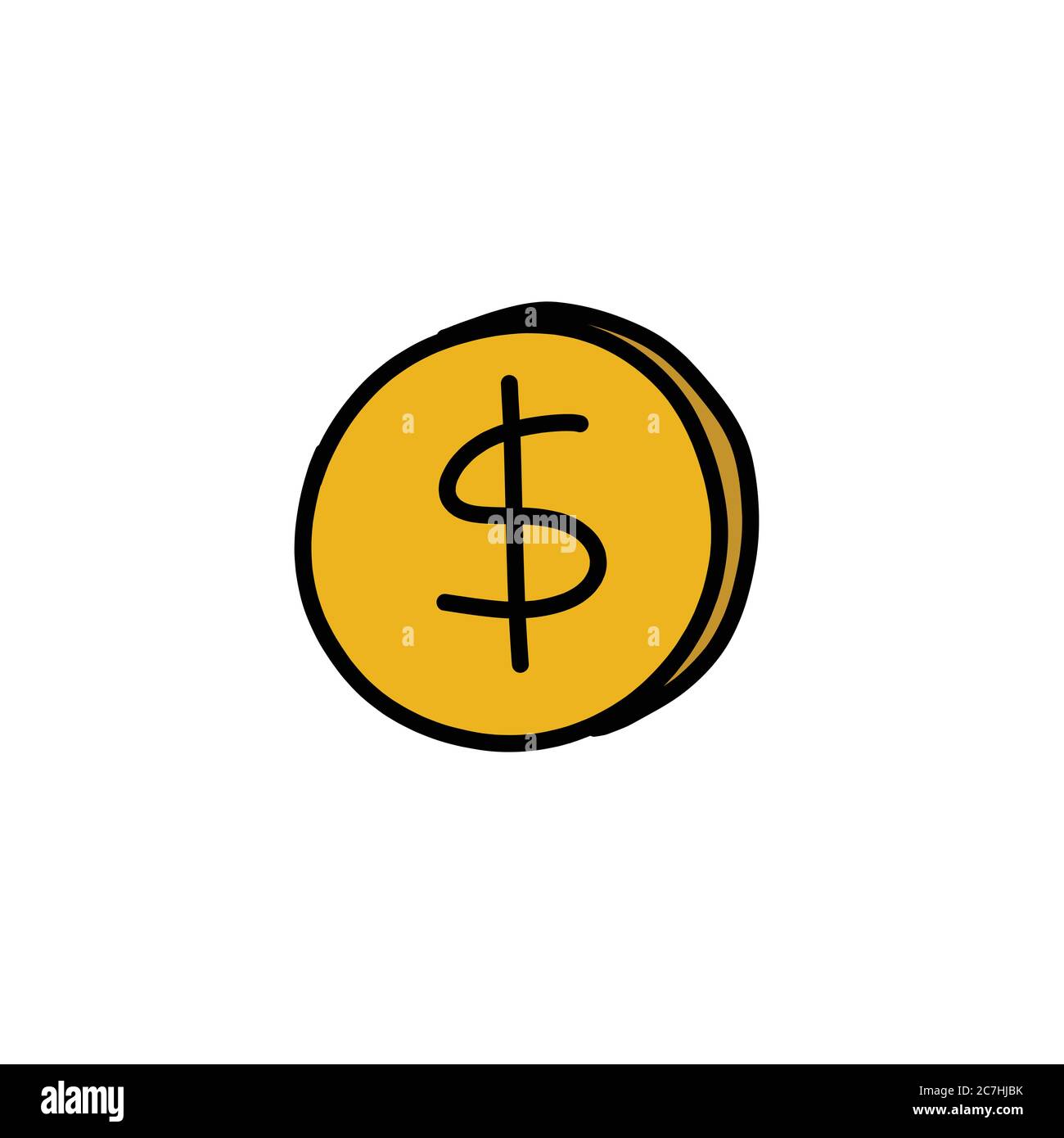 coin doodle icon, vector illustration Stock Vector Image & Art - Alamy