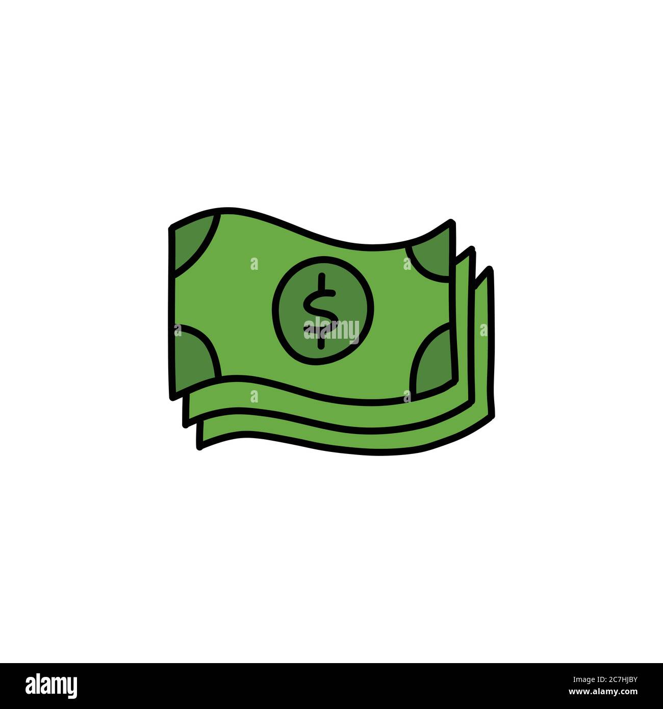 dollar bill doodle icon, vector illustration Stock Vector Image & Art ...