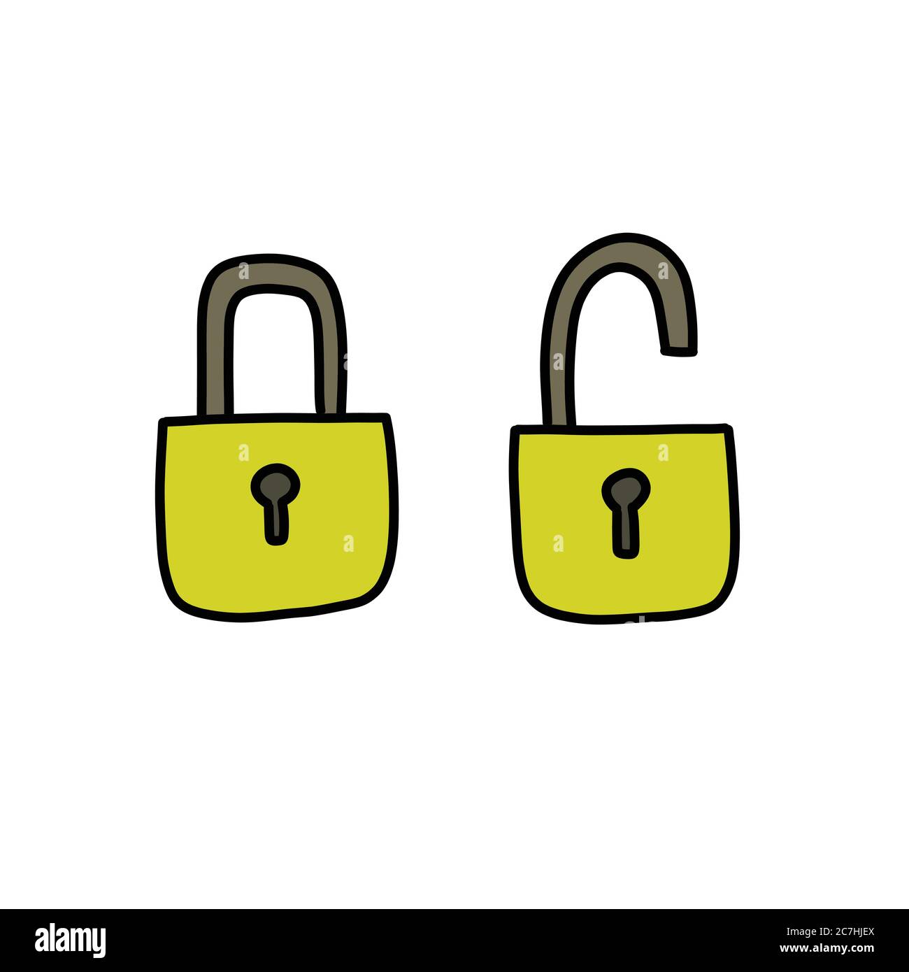 lock doodle icon, vector illustration Stock Vector Image & Art - Alamy
