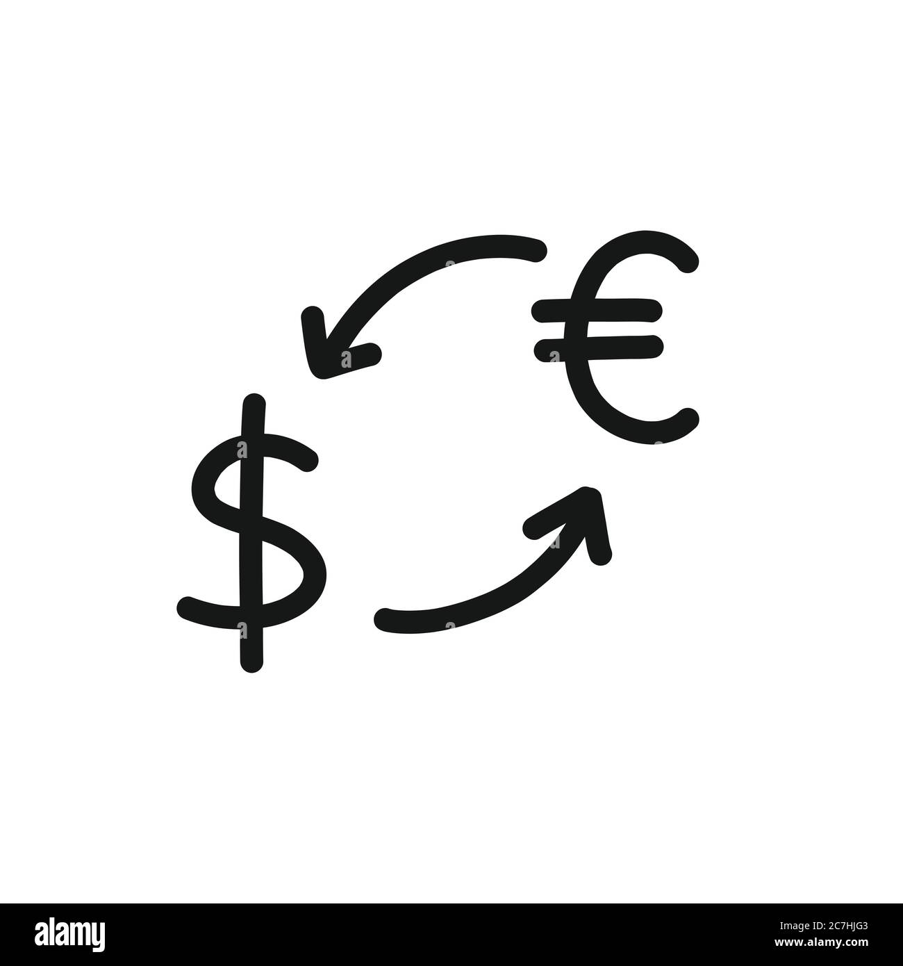 money conversion doodle icon, vector illustration Stock Vector Image ...