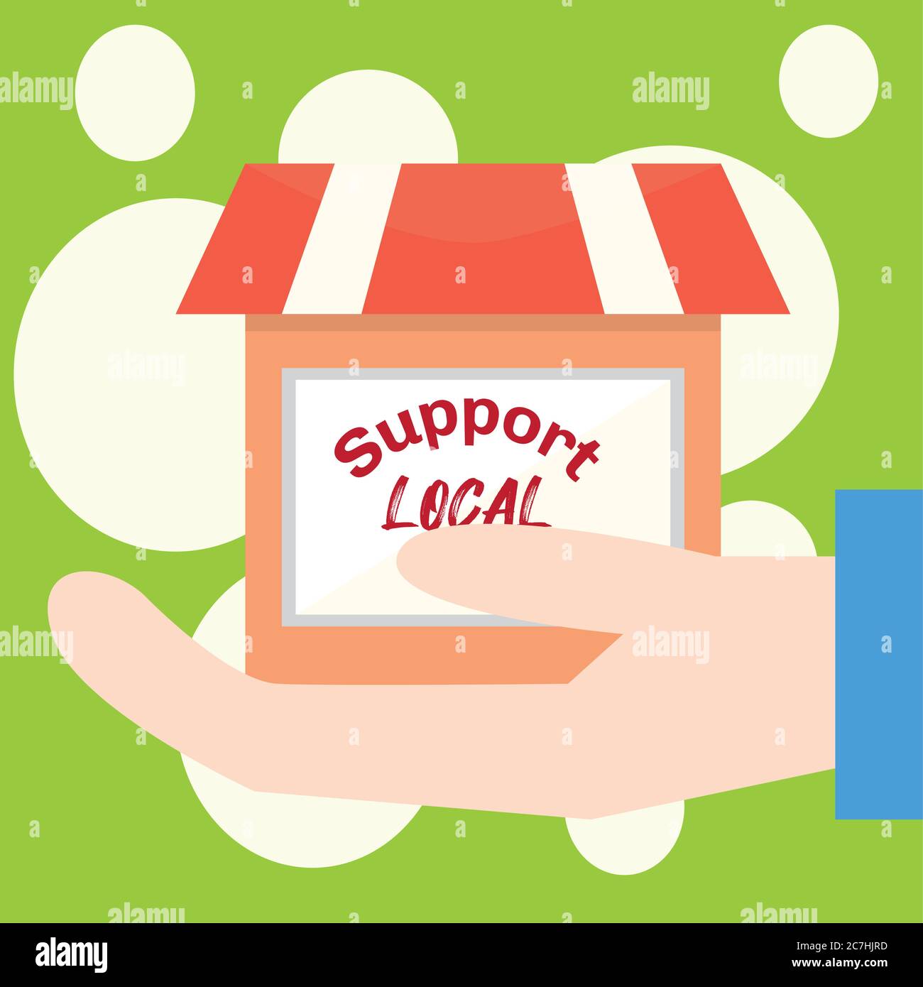 Support local shop small. Local market - Vector Stock Vector Image ...