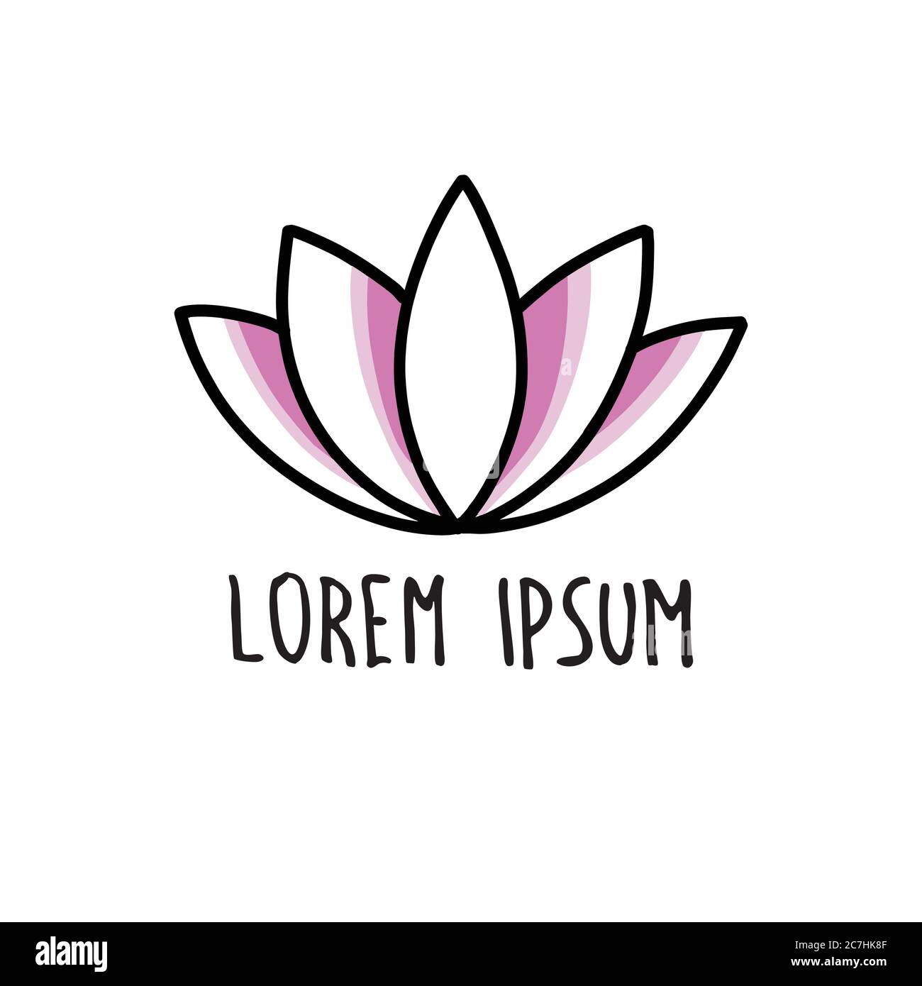 Lotus Flower Doodle Icon Vector Illustration Stock Vector Image Art