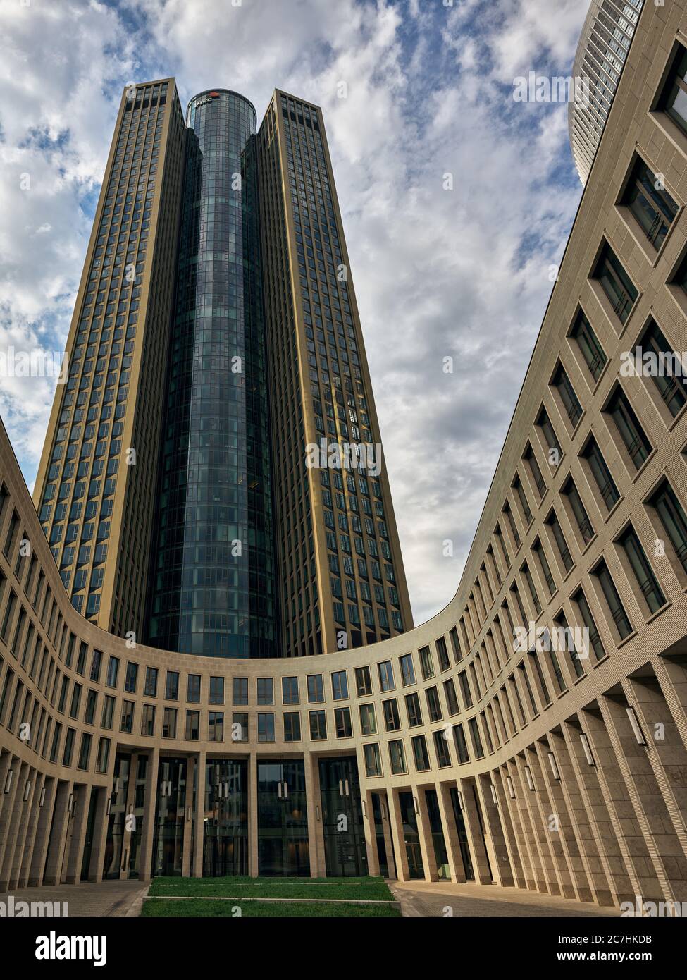 Skyscraper, high-rise, office building, caree, window facade, clouds ...