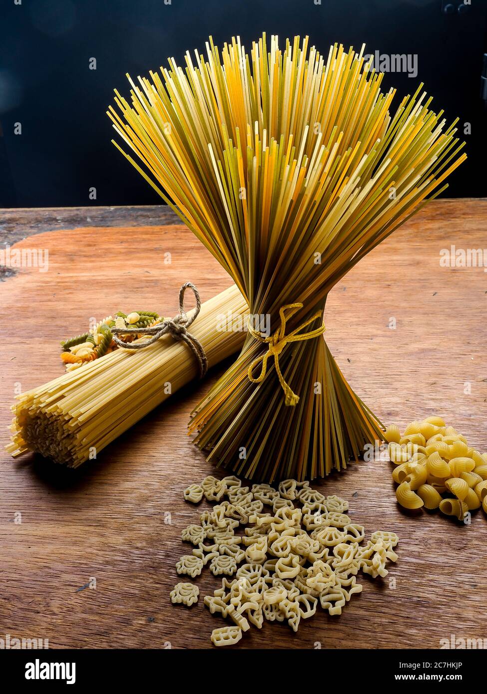 Durum wheat spaghetti in three colors Stock Photo - Alamy