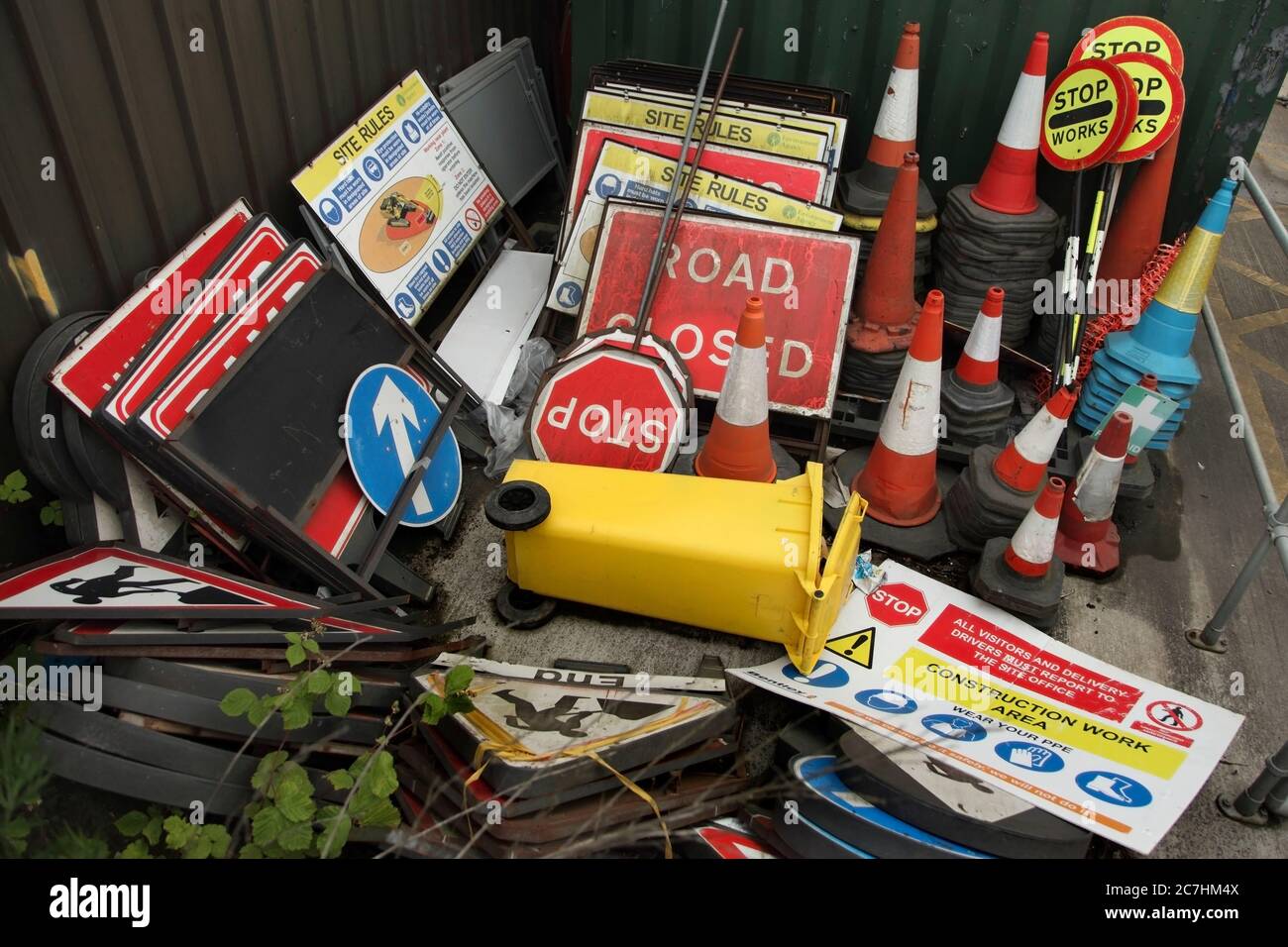 Road signs in storage area Stock Photo - Alamy