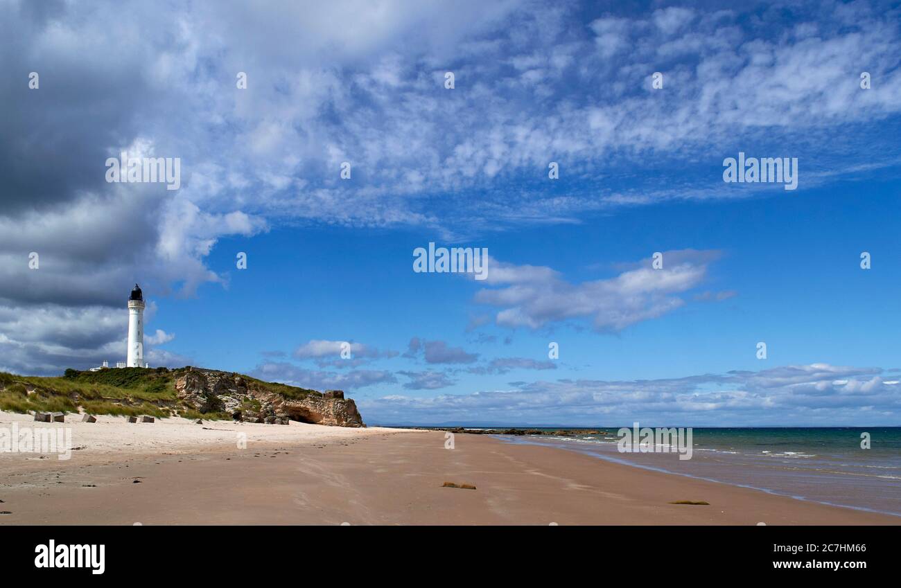 LOSSIEMOUTH BEACH AND SEA MORAY COAST SCOTLAND IN SUMMER A BLUE SKY ...