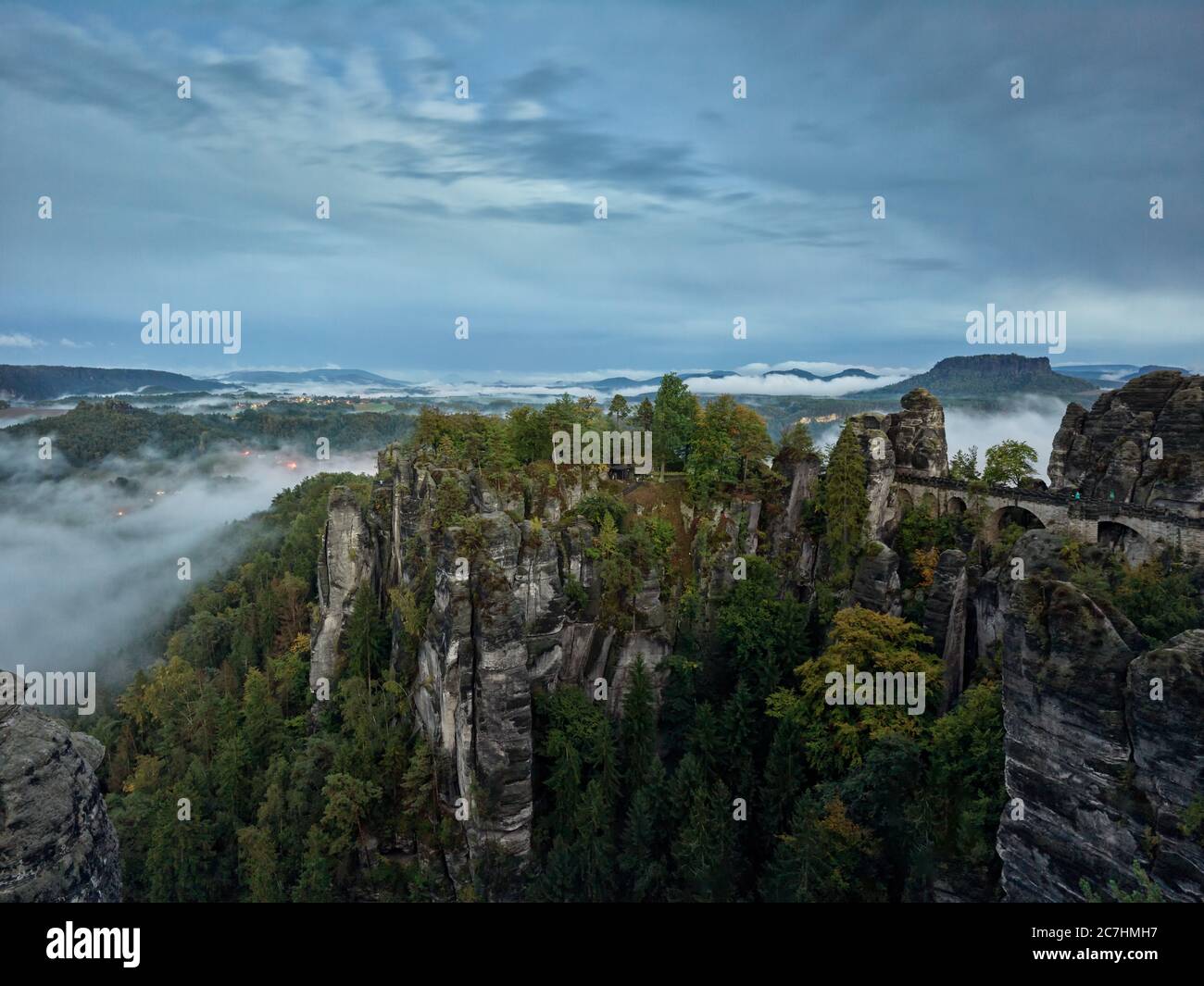 Valley, rocks, sandstone, abyss, mountain forest, bastion, fern, moss ...